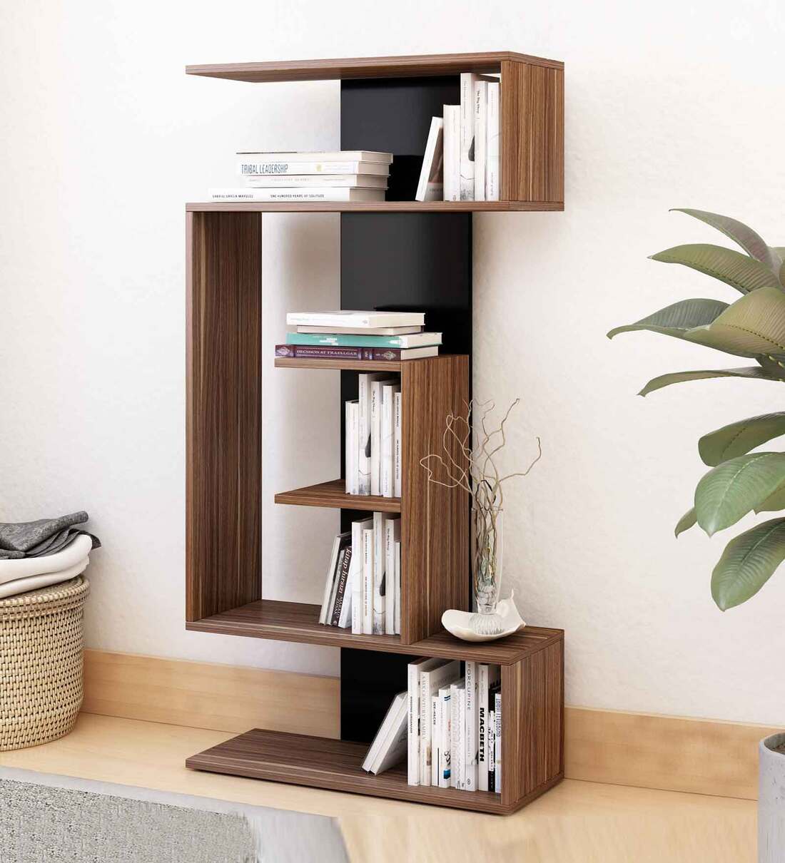 Buy Resme Book Shelf in Brown & Black Finish at 39% OFF by Crystal ...
