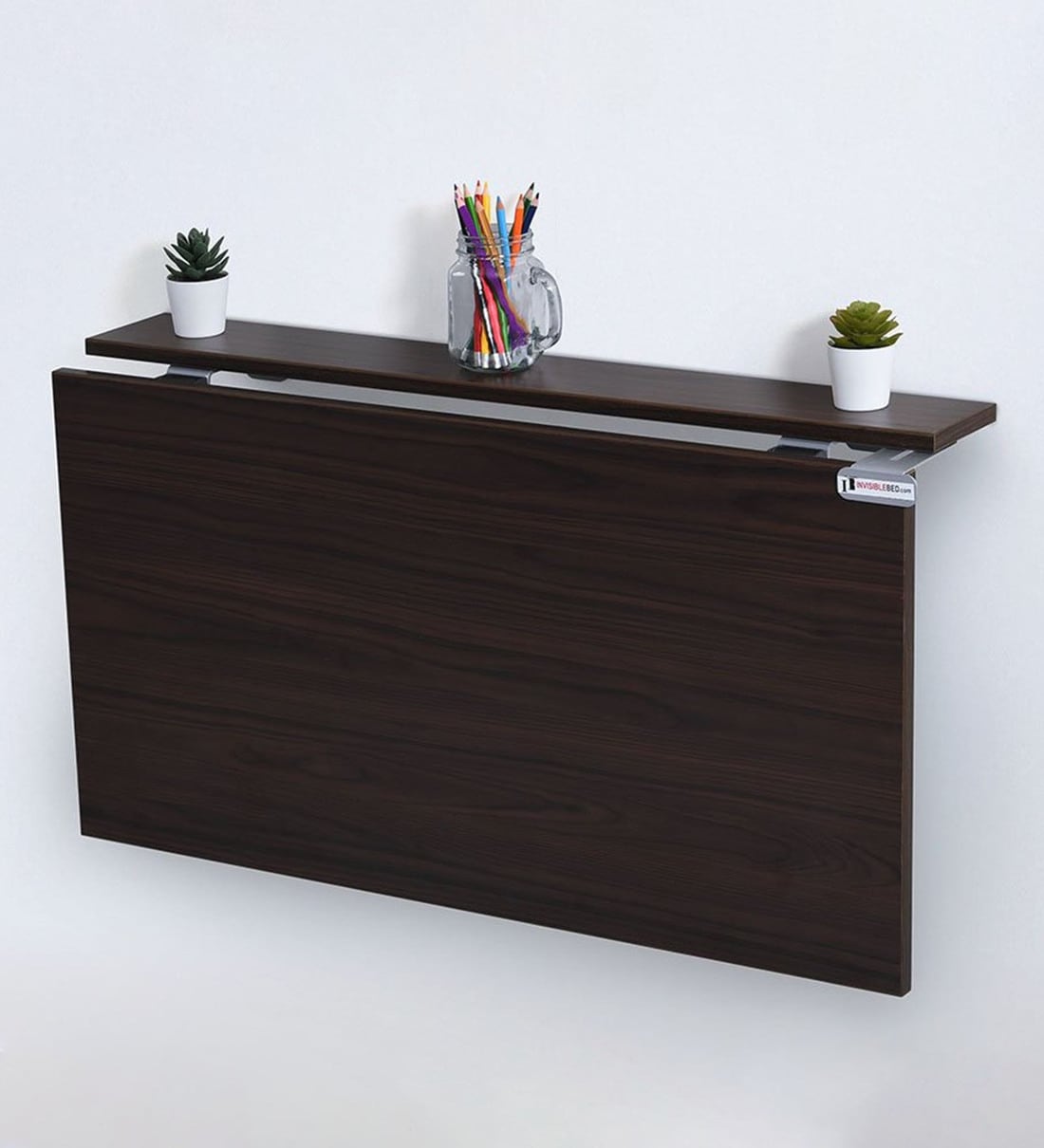 Buy Wall Mounted Height Adjustable Desk in Rich Walnut Colour by ...
