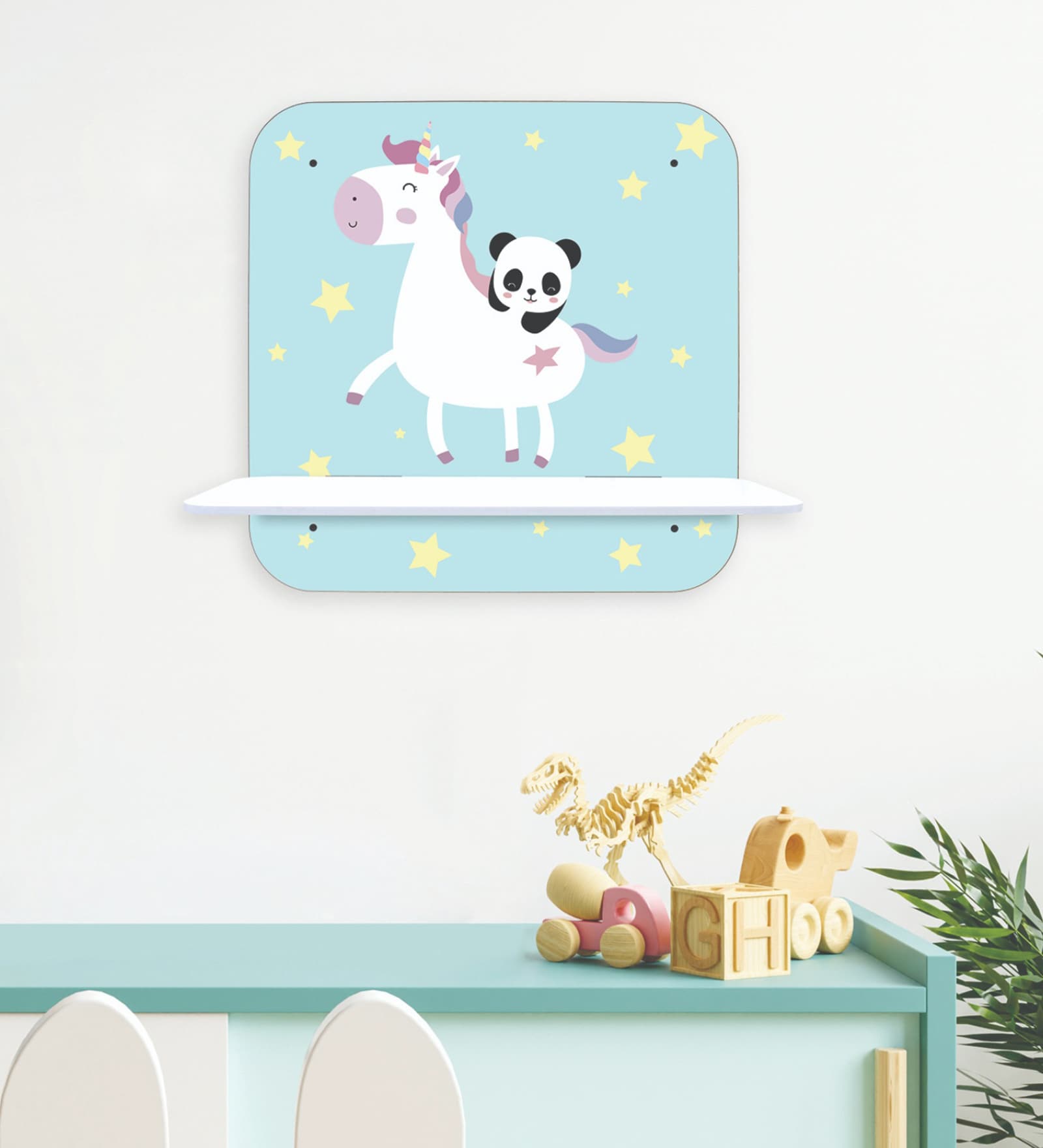 Buy Mdf Unicorn And Panda Friendship Wall Shelf at 12% OFF by Random ...