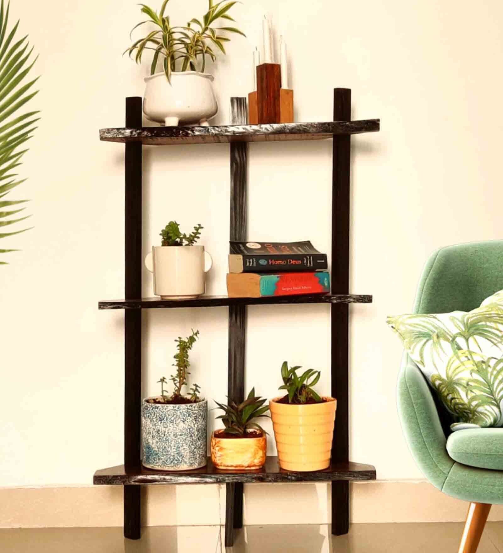 Buy Walnut Solid Wood Live Edged Wall Shelf at 21% OFF by Soulspiti ...