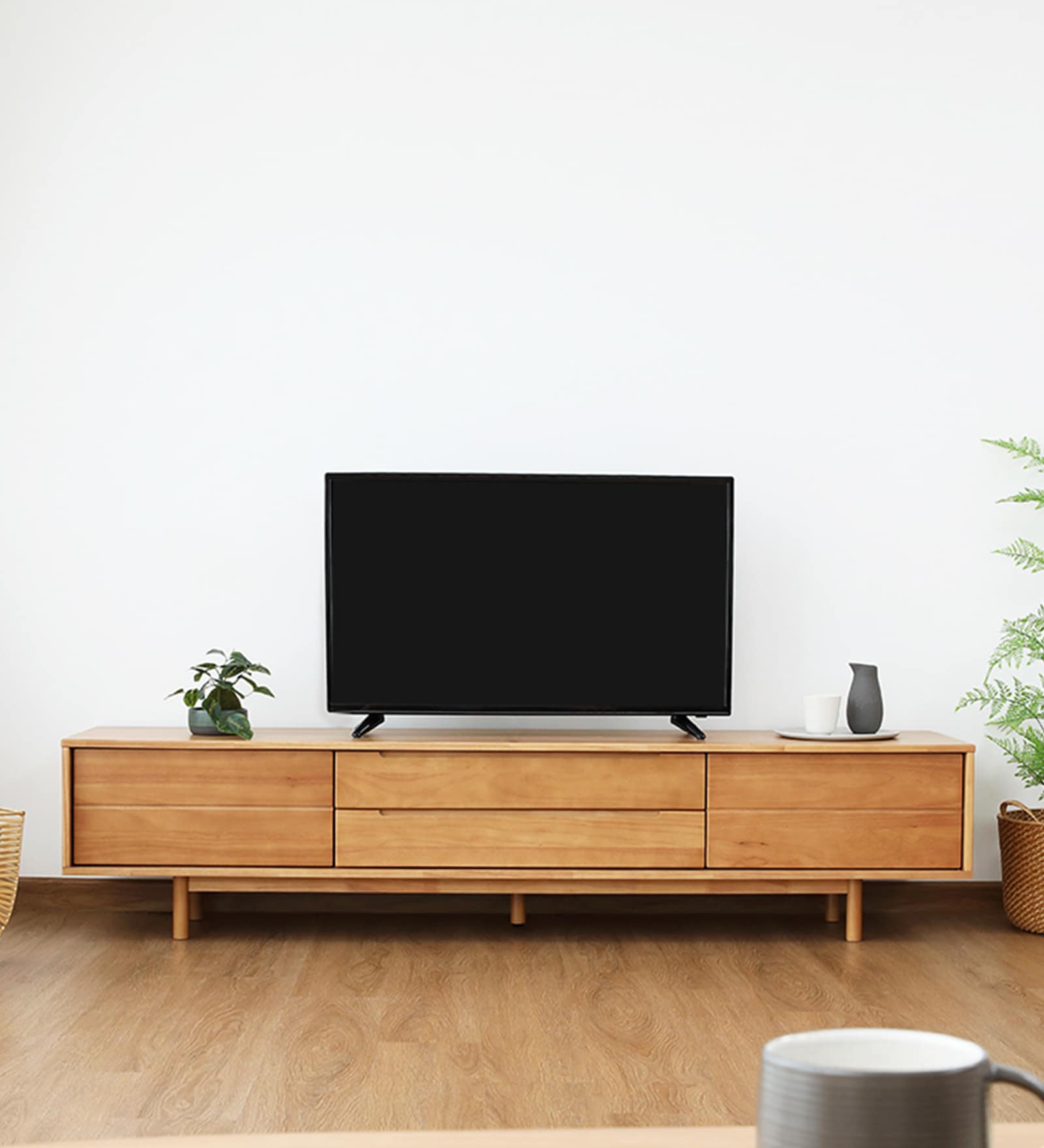 Buy Wasabi Solid Wood Tv Console In Natural Colour at 33% OFF by Index ...