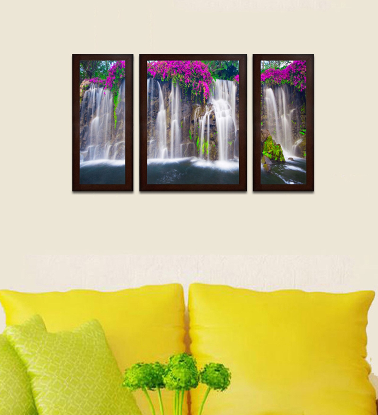 Buy Watefall MDF Set of 3 Wall Art Print at 23% OFF by Wens | Pepperfry