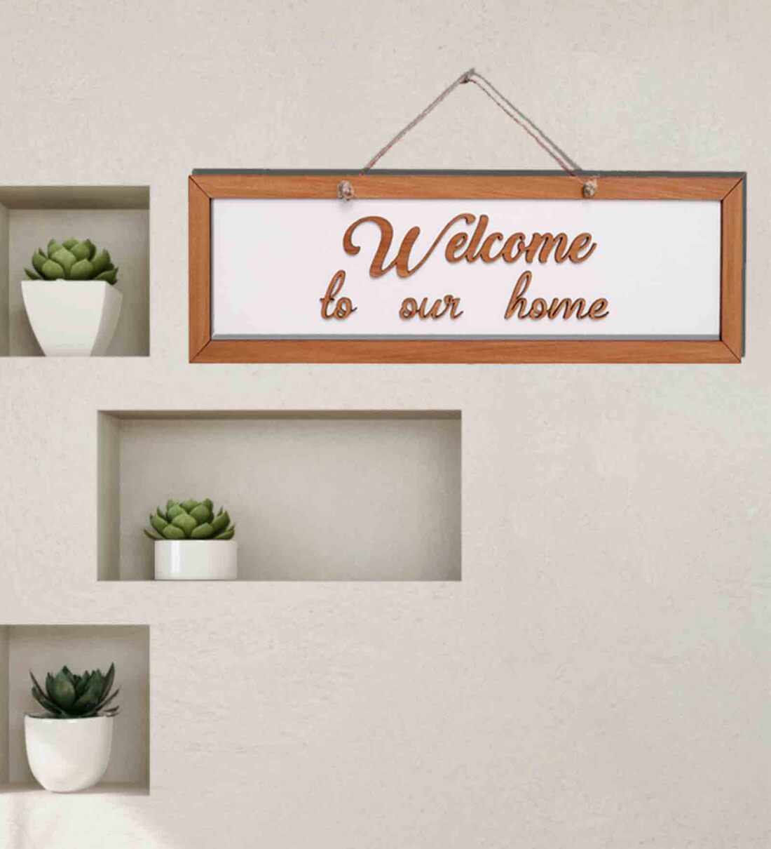Buy Welcome Home White Wooden Wall Art at 58% OFF by Chalk My Theme ...