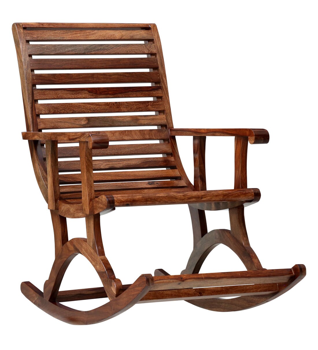Buy Wellesley Solid Wood Rocking Chair In Rustic Teak Finish By ...