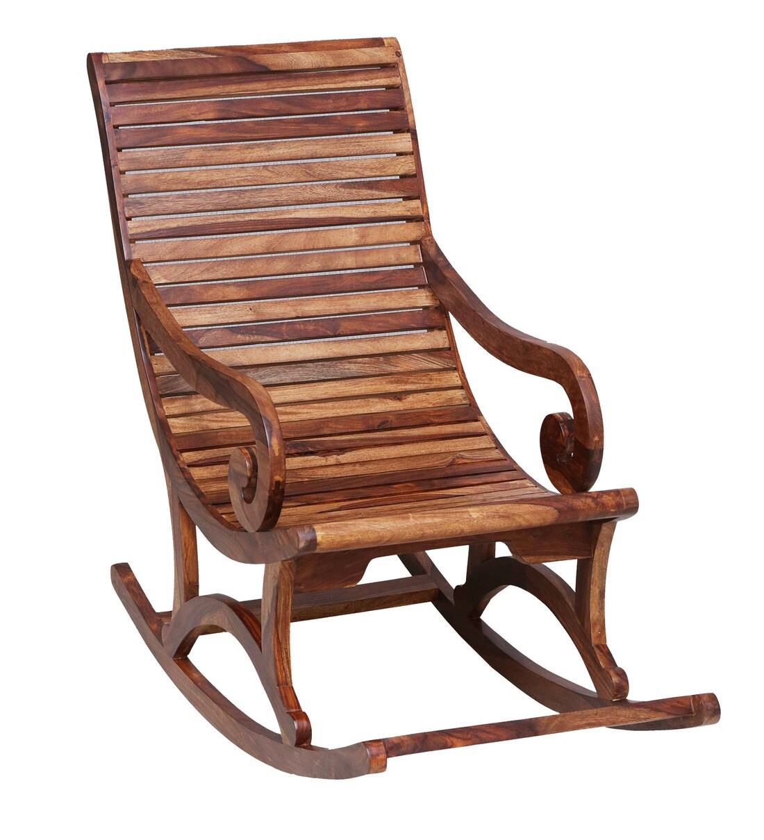 Buy Wellesley Solid Wood Rocking Chair in Rustic Teak Finish By ...