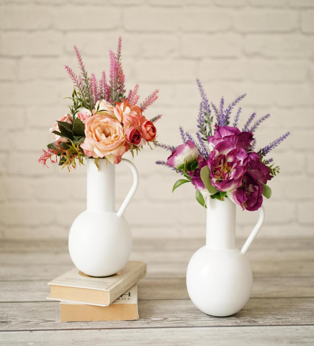 Buy Wenson White Iron (Pack of 2) Vases at 6% OFF by Behoma | Pepperfry
