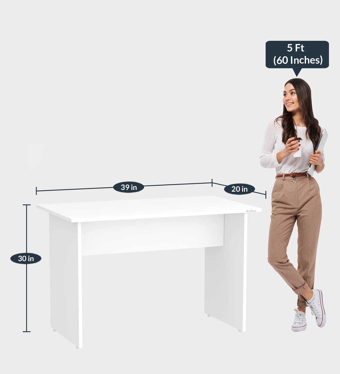 Buy Weston Writing Table in White Finish by Anikaa Online - Modern ...