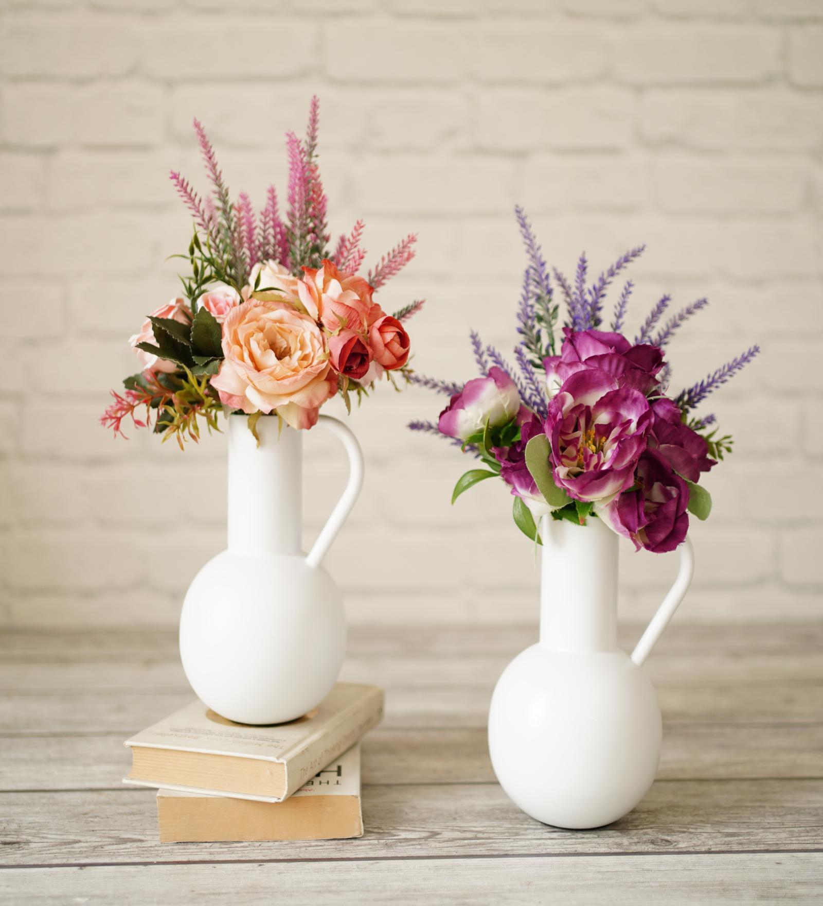 Buy Wenson White Iron (Pack of 2) Vases at 6% OFF by Behoma | Pepperfry