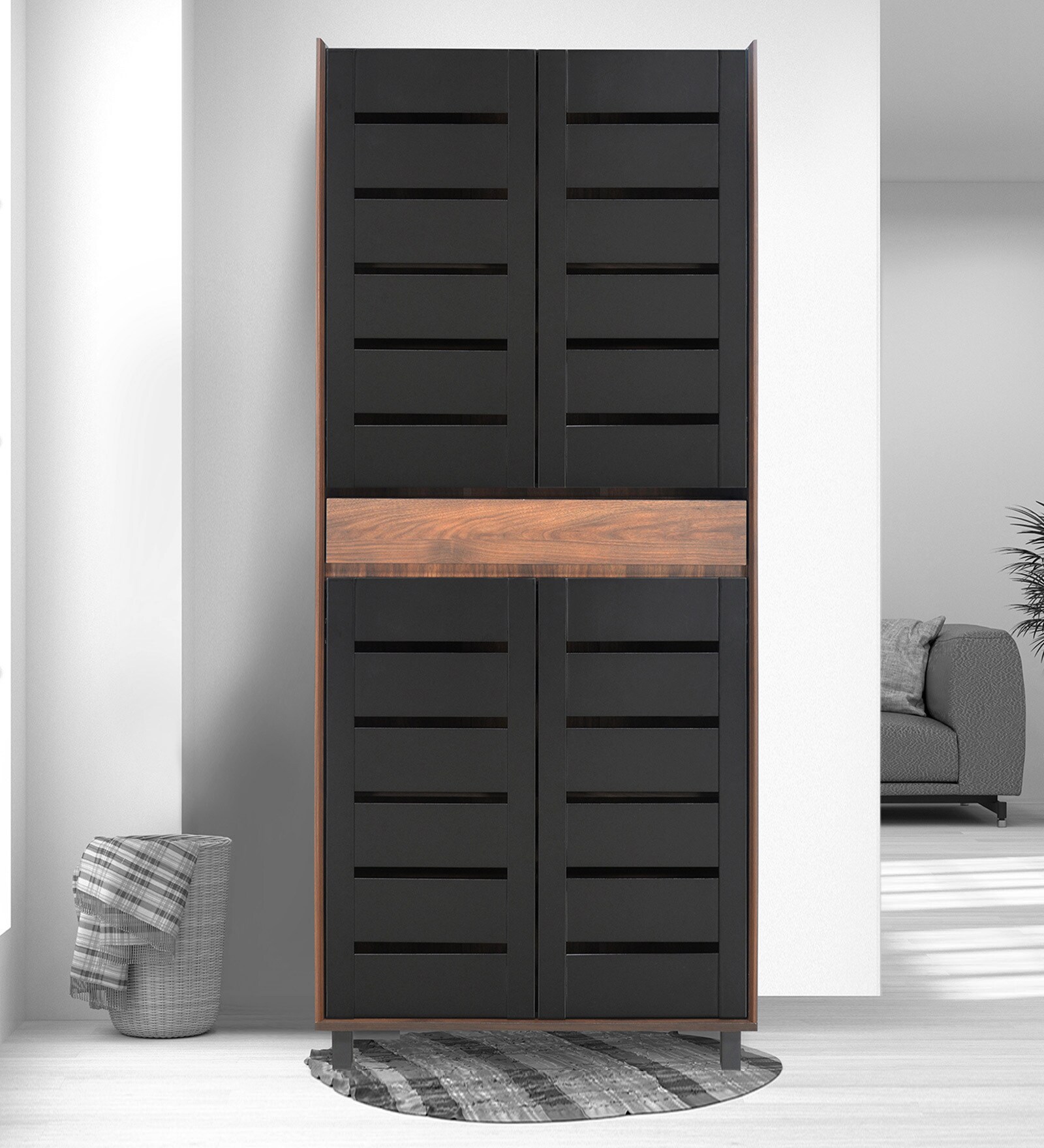 Buy Wesley Big 4 Door Shoe Cabinet In Wenge Finish at 54% OFF by ...