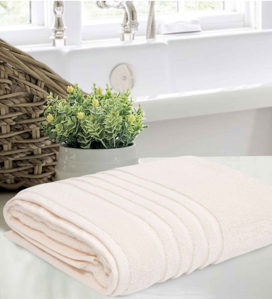 Buy White Solid 600 GSM Cotton Bath Towel by Haus & Kinder at 41% OFF ...