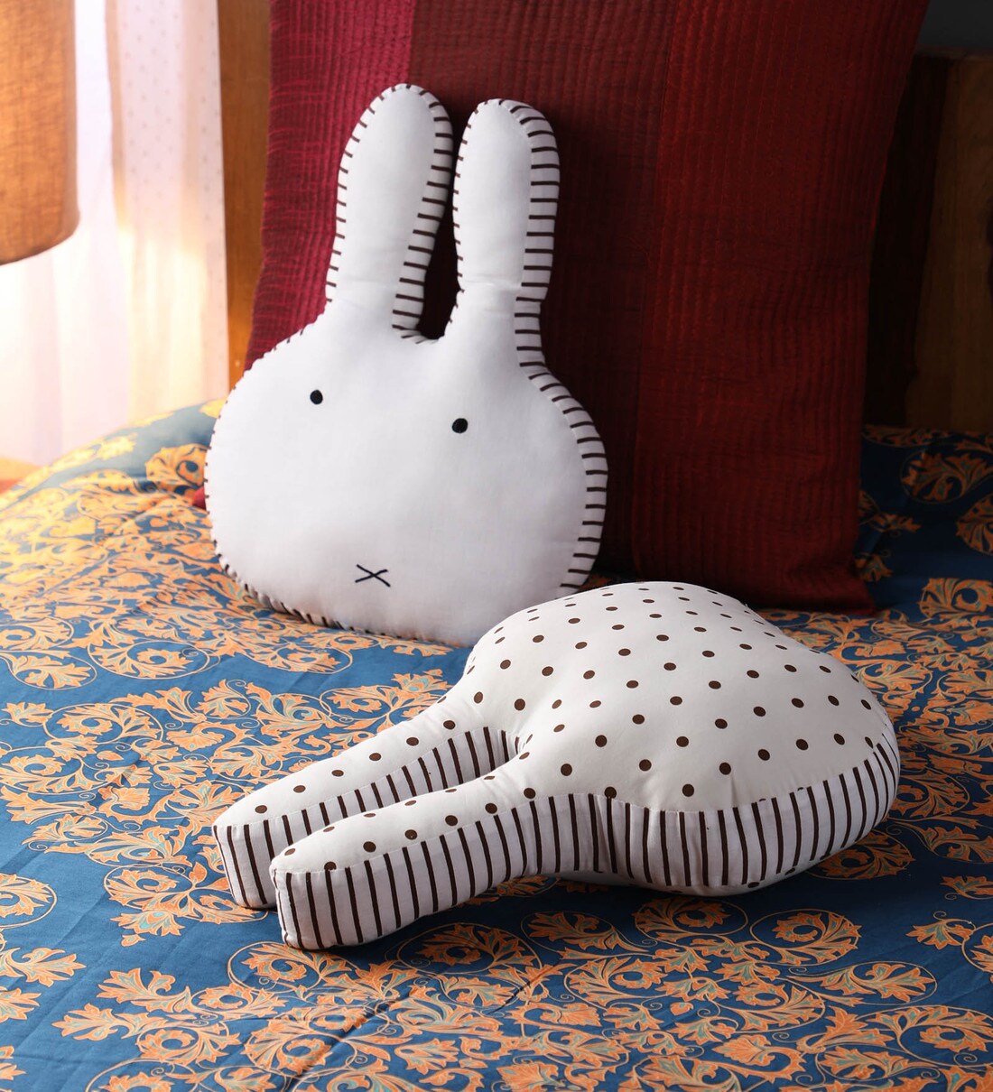 Buy White Cotton Rabbit Shaped Cushions (Set of 2) by Oscar home at 40% ...