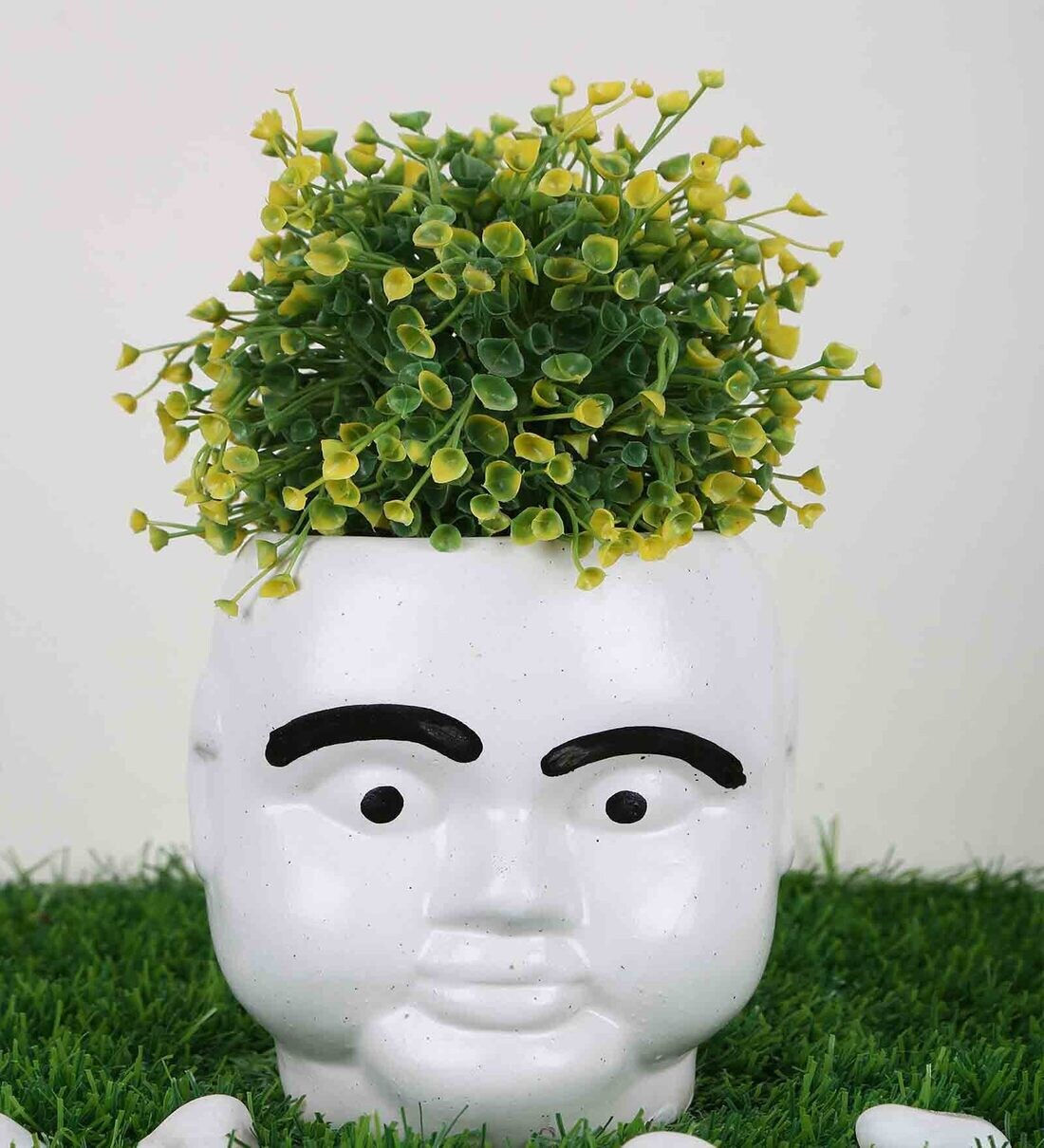 Buy White Ceramic Faceshape Planter at 42% OFF by Justoriginals | Pepperfry
