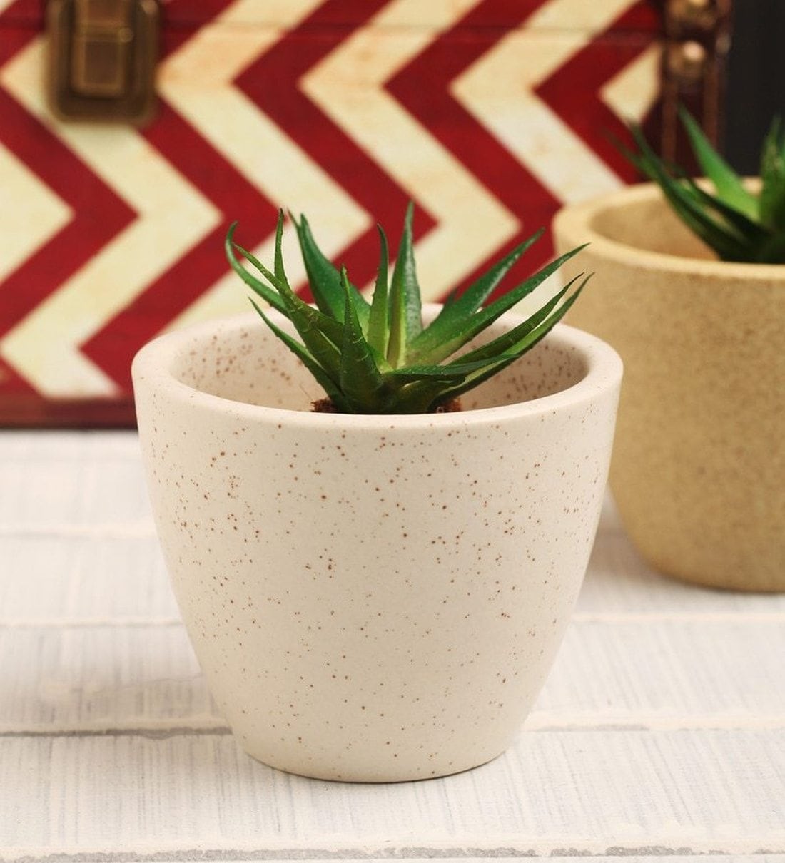 Buy White Ceramic Table Top Desk Pot, Set Of 2 By Gaia at 10% OFF by ...
