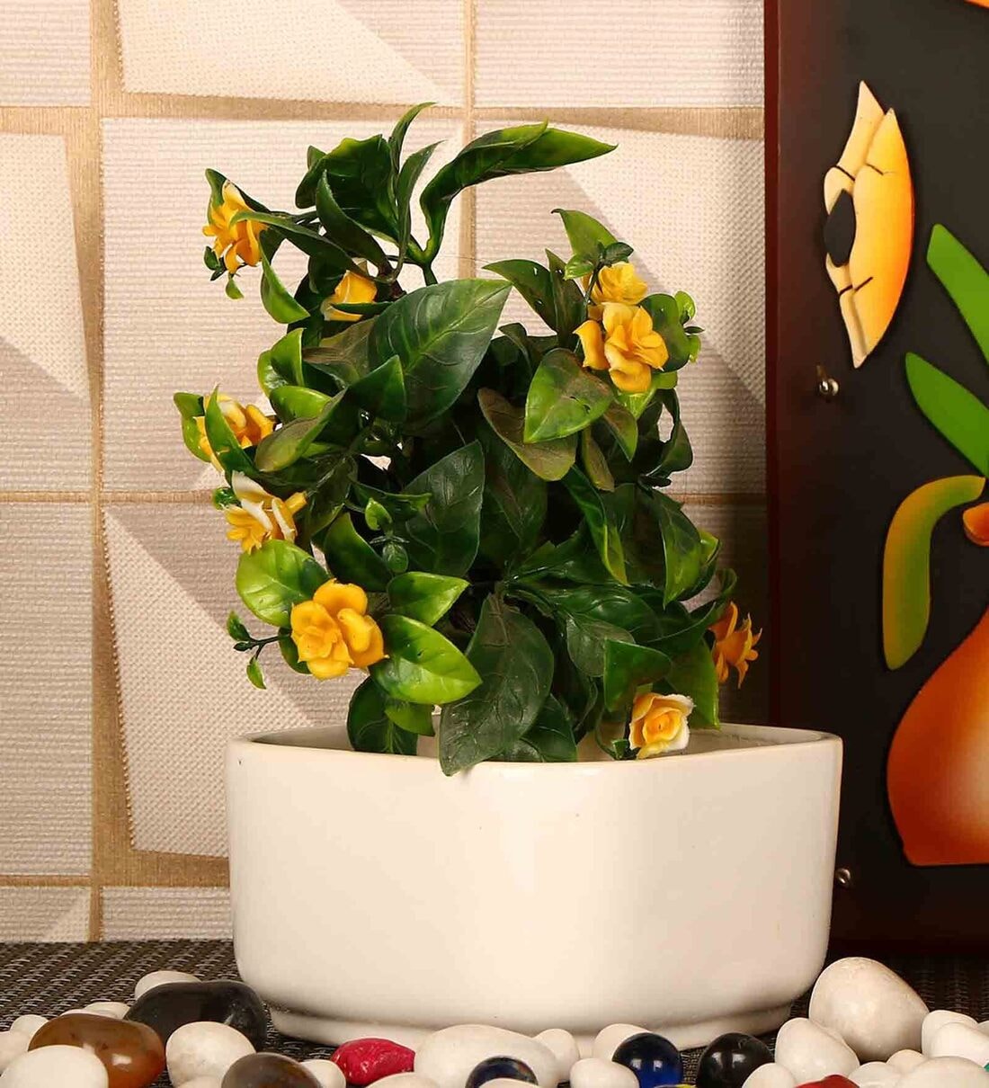 Buy White Ceramic White Collection Medium Square Tray Shape Planter ...