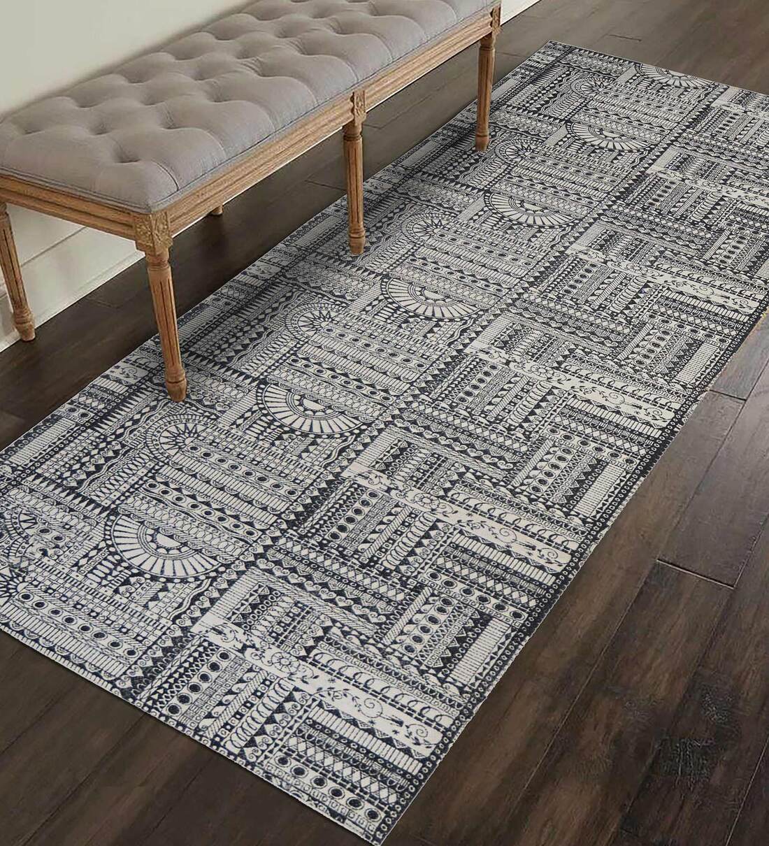 Buy White Cotton Traditional 72x24 Inches Bedside Runner at 35% OFF by ...