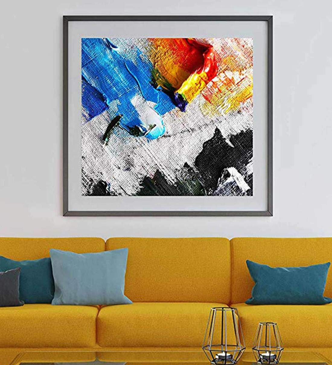 Buy White Cotton Canvas Colors Of Life Art Print By Mera Wala Print at ...