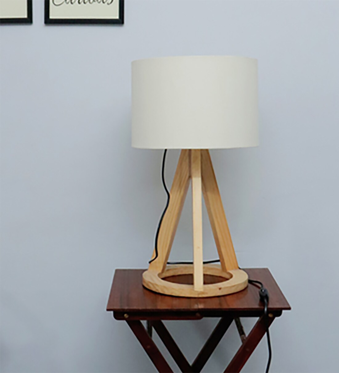 Buy White Fabric Shade Table Lamp with Brown Base by Timber Talking at ...