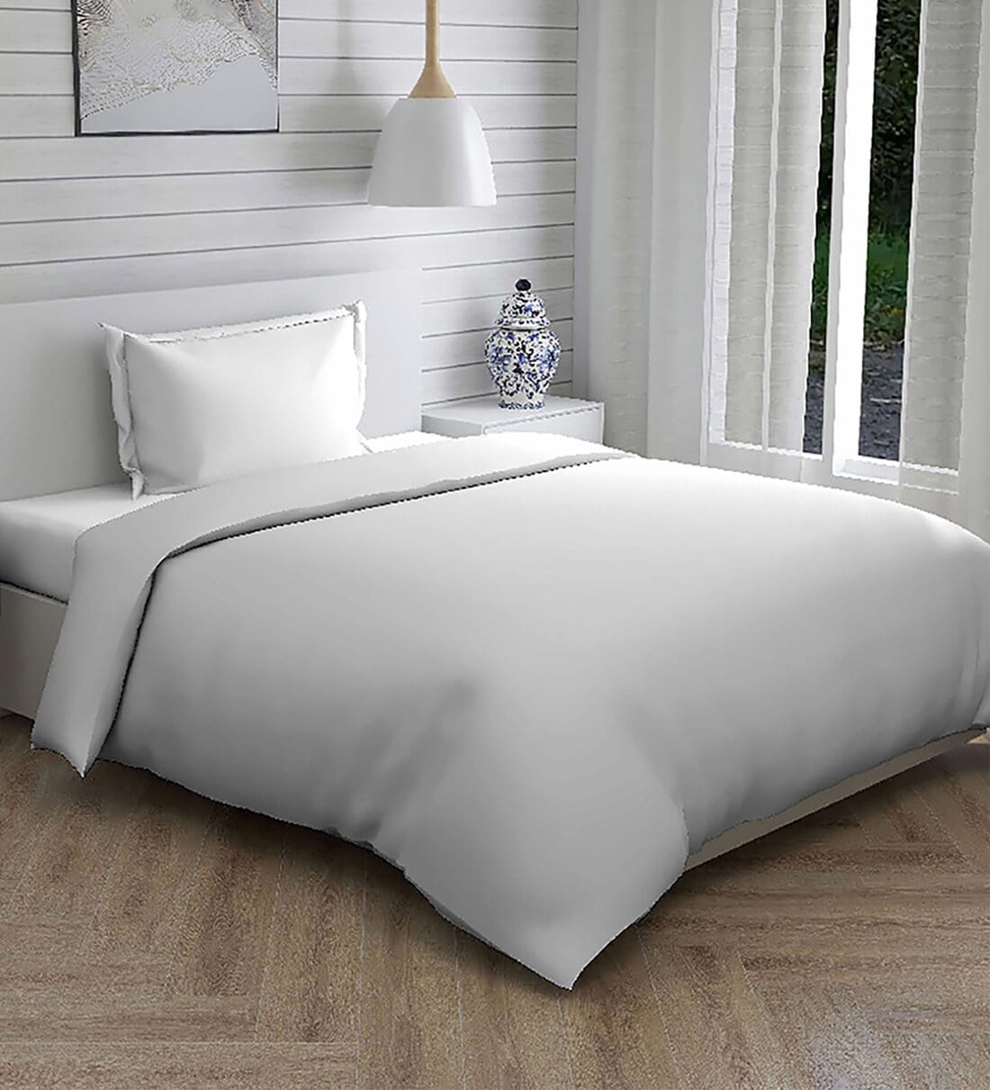 Buy White Cotton 120 Room Temperature Single Bed Comforter by Layers at ...