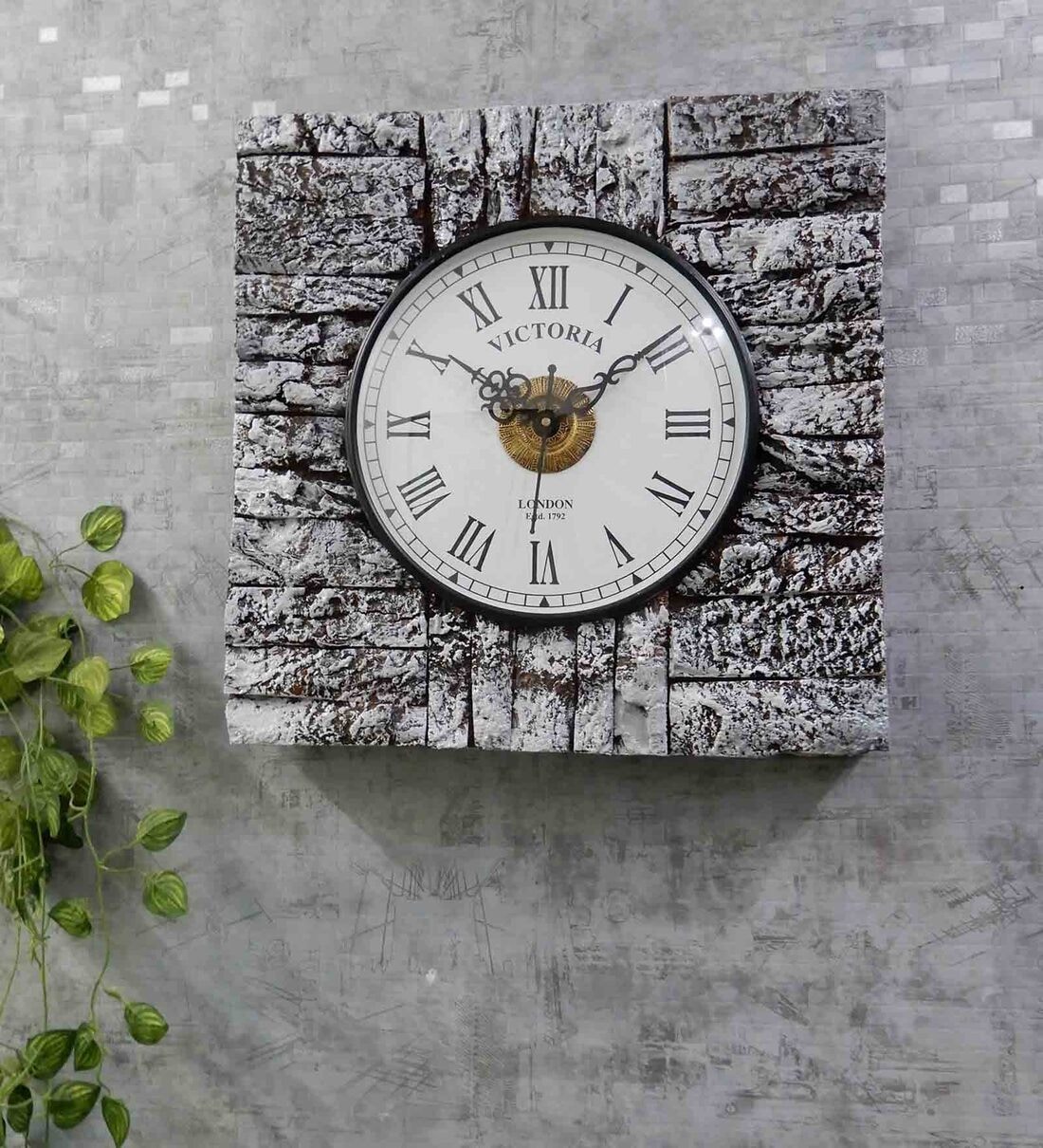 Buy White Distress Finish Solid Wood Analog Wall Clock at 30% OFF by ...