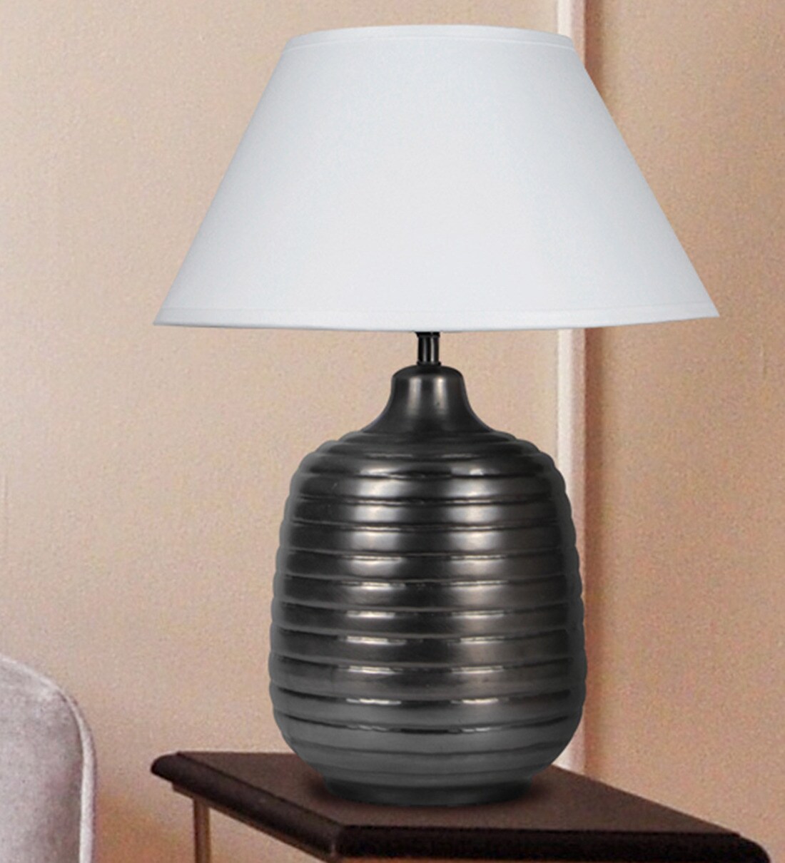Buy White Fabric Cyclo Rib Table Lamp by Kapoor LampShades at 26% OFF ...