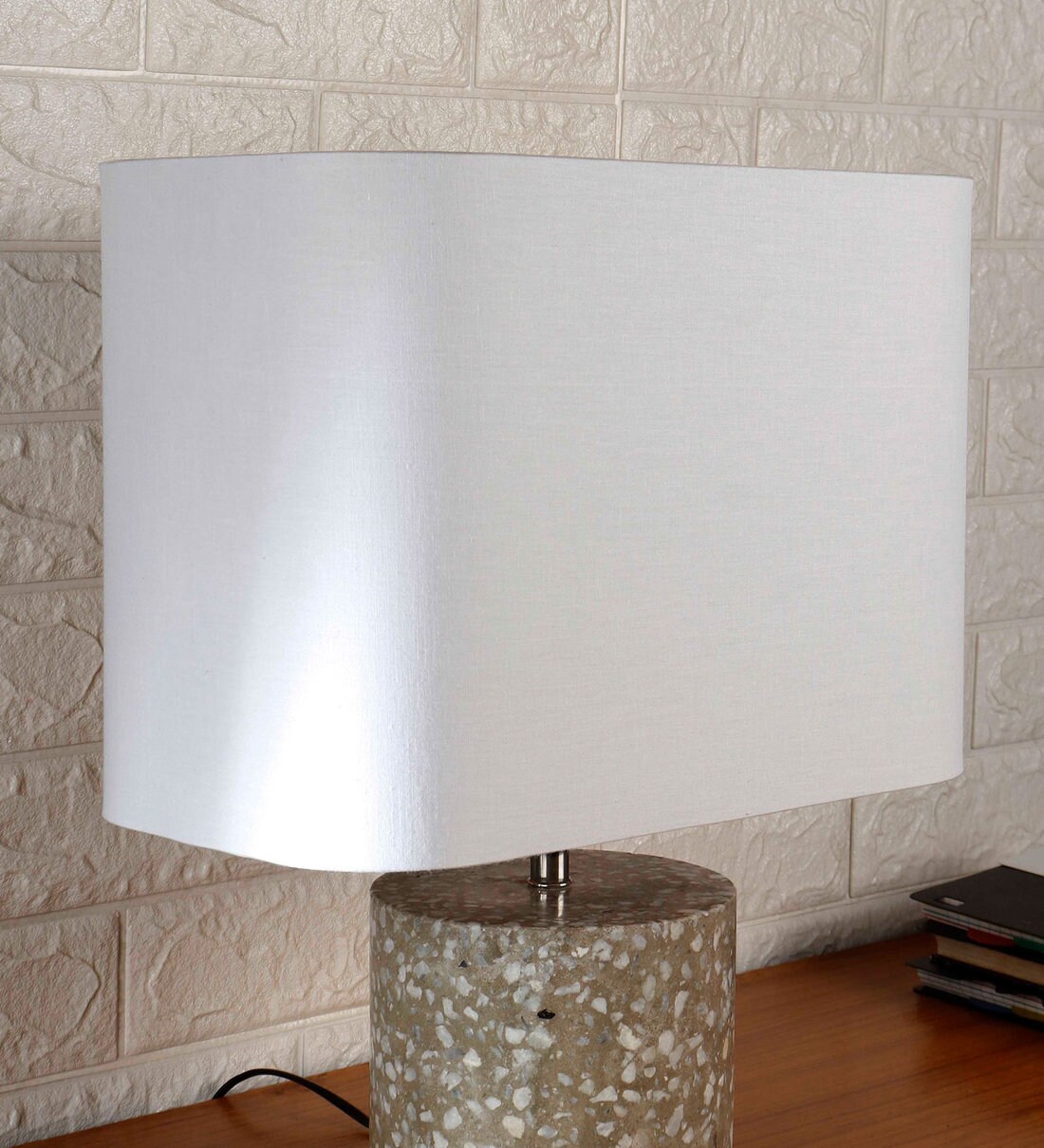 Buy White Fabric Rectangle Lampshade by Grated Ginger Online - Solid ...