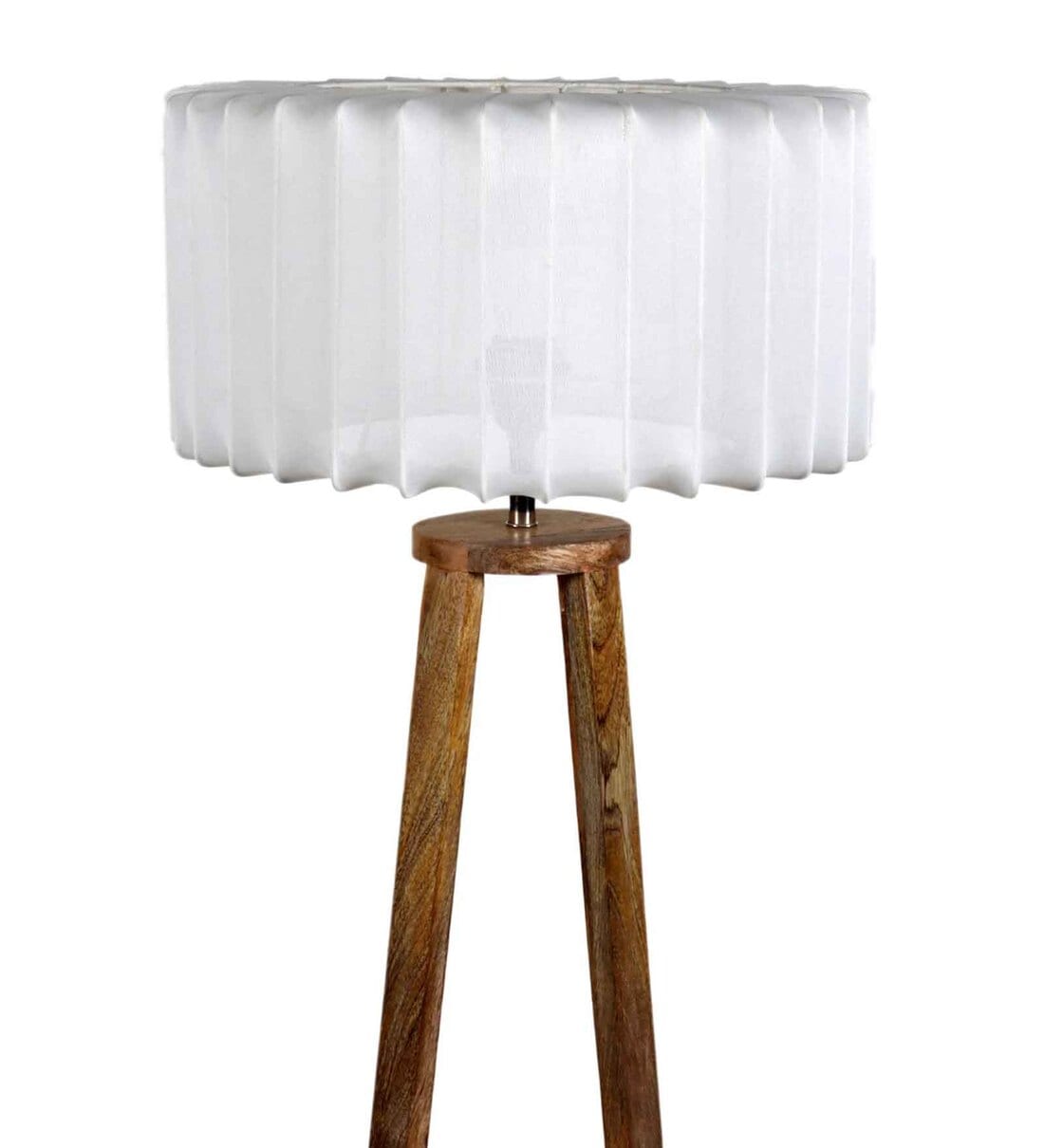 Buy Daisy White Fabric Shade Club Floor Lamp With Wood Base By Sapphire ...