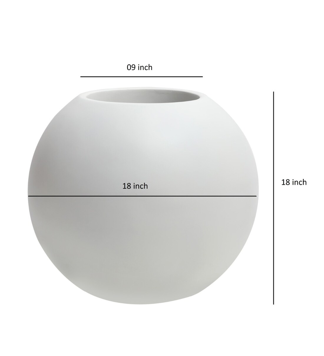 Buy White Fiber Glass Round Shaped Large Floor Planter by Craftter ...