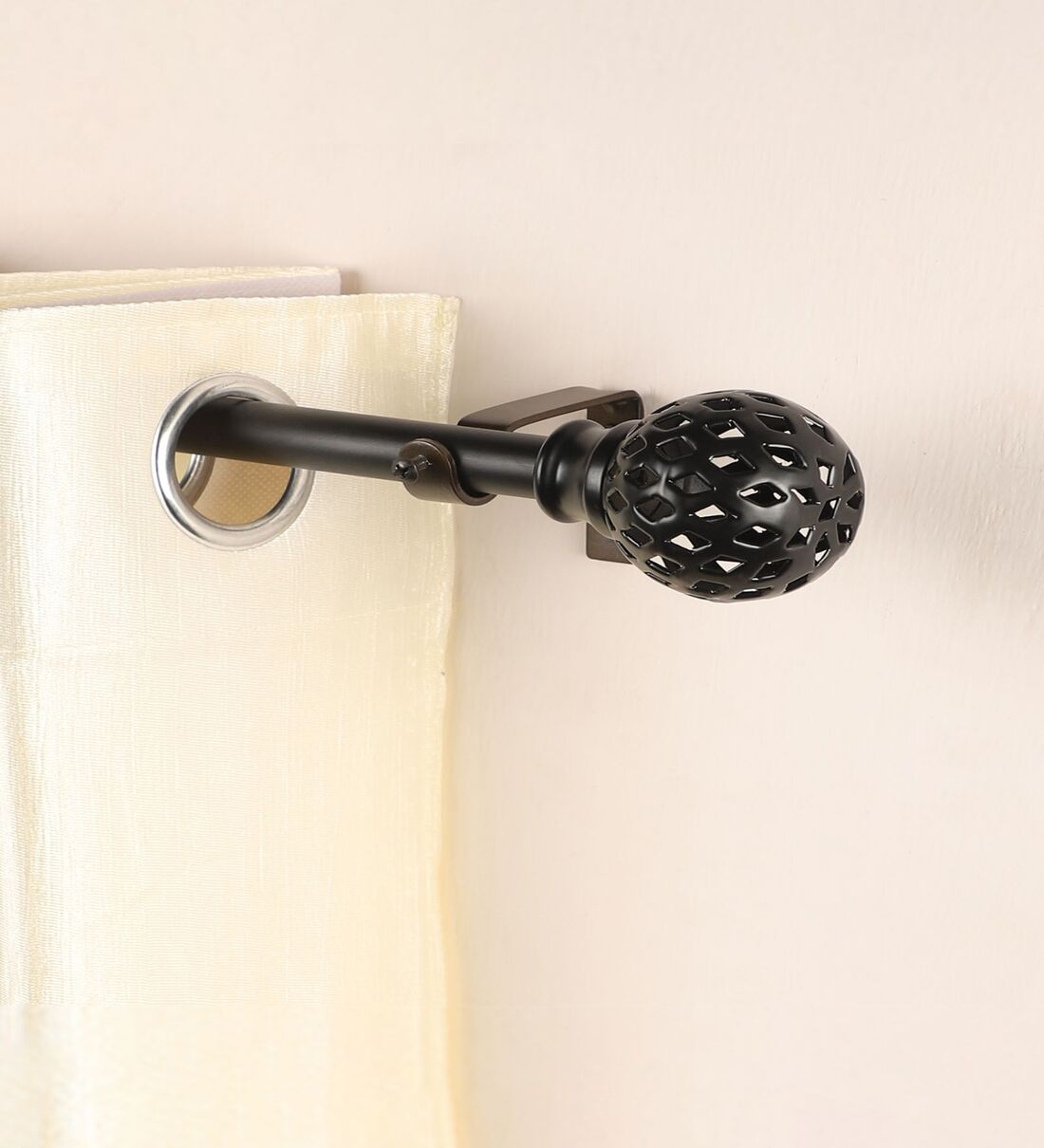 Buy White Iron 48 - 88 Inches Expandable Curtain Rod with Accessories ...