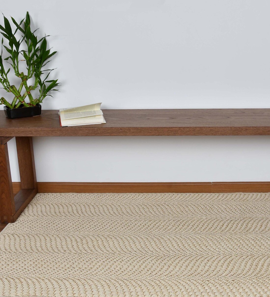 Buy Beige Jute Solid 6 X 9 Feet Machine Made Carpet By The Rug Atelier ...