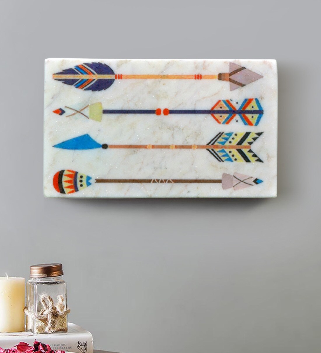 Buy White Marble Arrows Wall Art at 22% OFF by POSH N PLUSH | Pepperfry