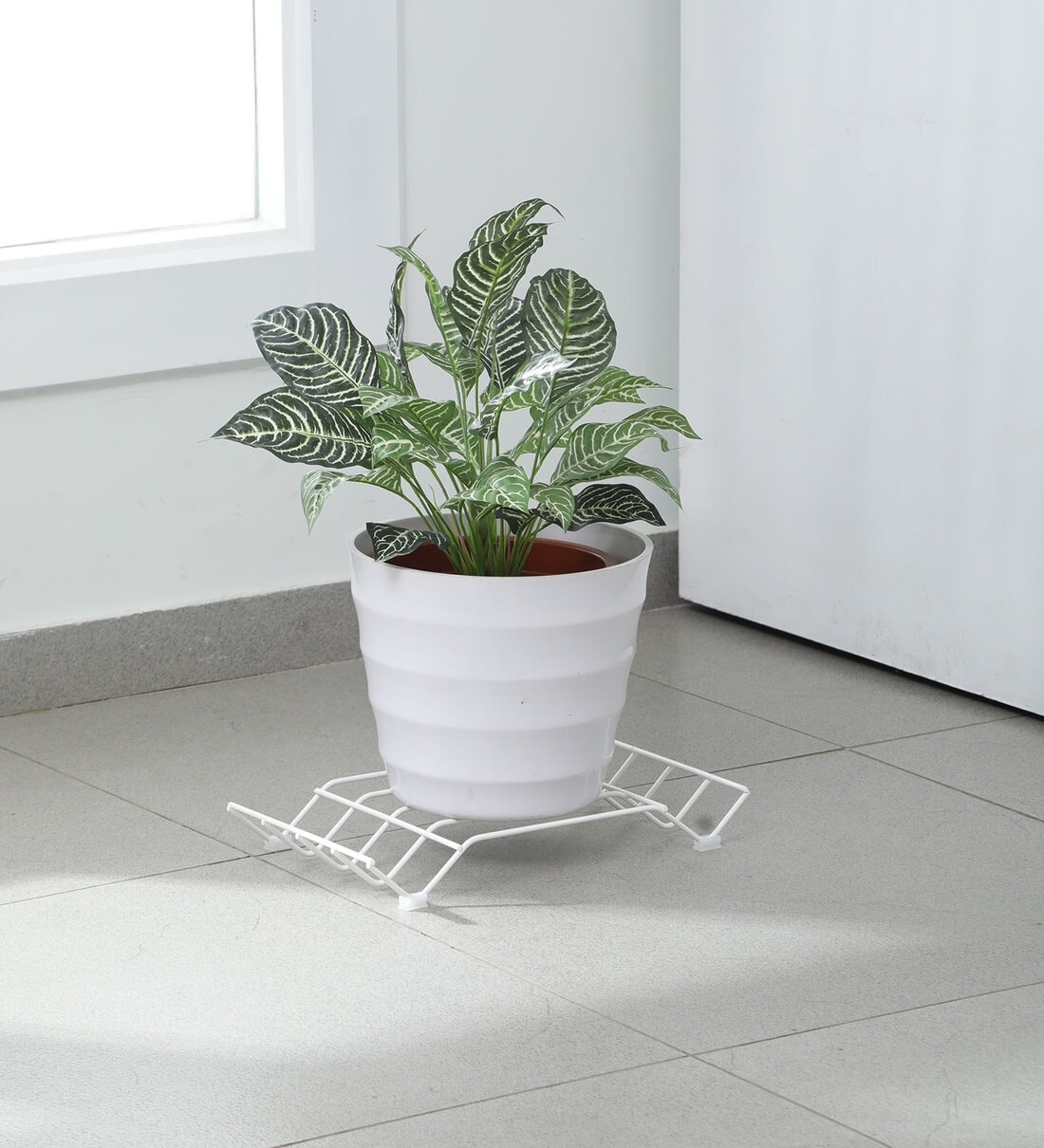 Buy White Metal Planter Stand by Meshable at 100% OFF by Meshable ...