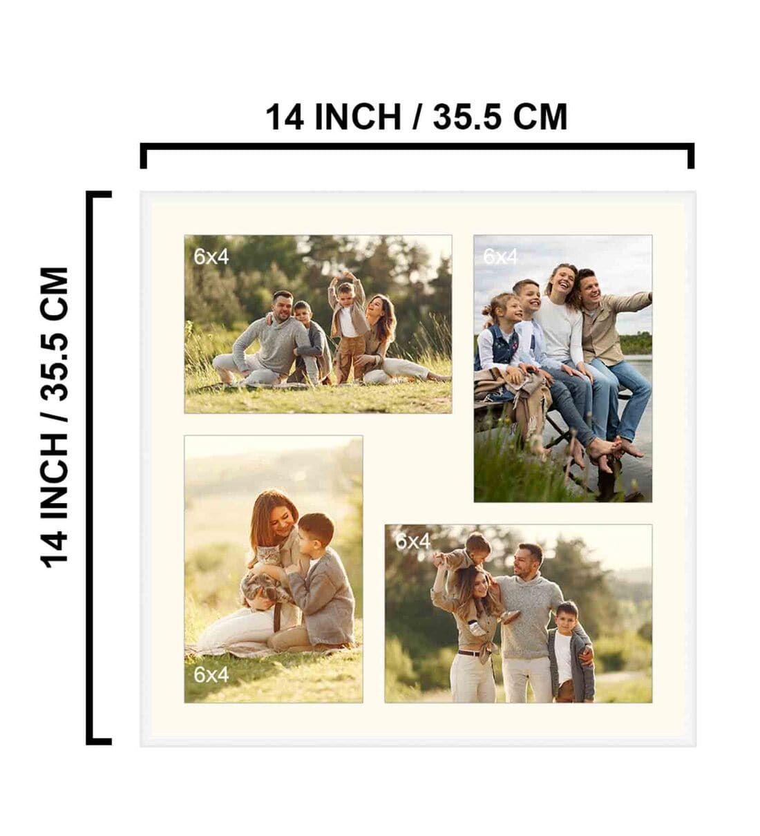 Buy White Metal Collage Pocket Photo Frame Set of 4 Elegant Arts And ...