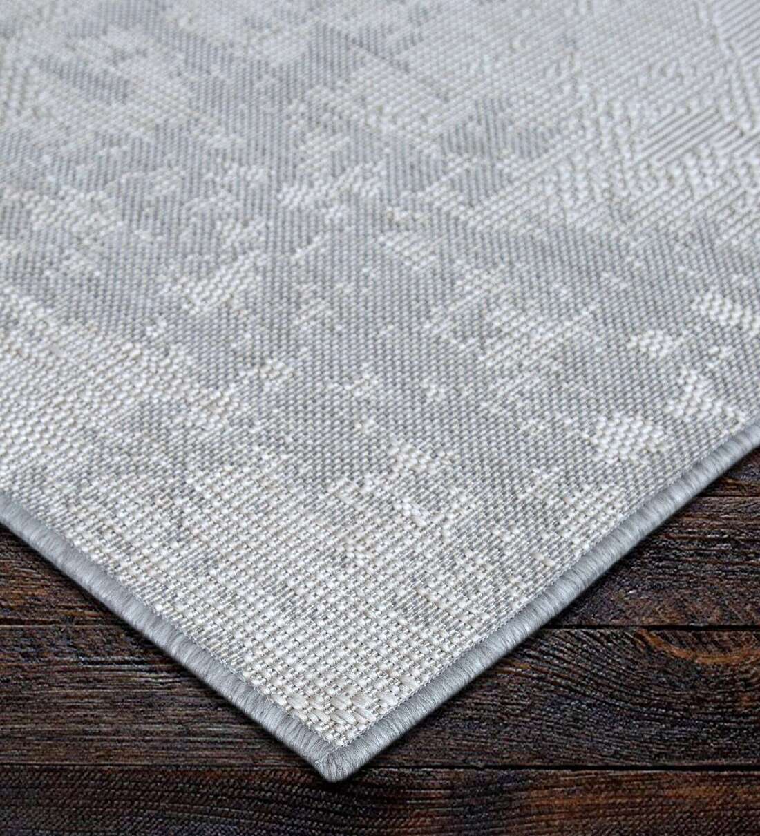 Buy White Abstract Polypropylene 6 ft x 9 ft Machine Made Carpet by ...