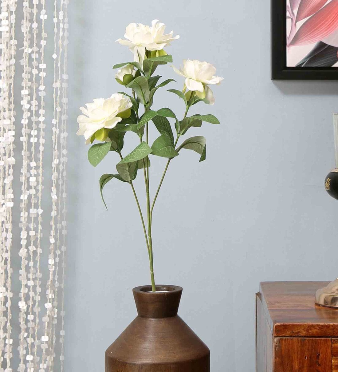 Buy White Rose Bush Artificial Flower Without Pot by @home at 57% OFF ...