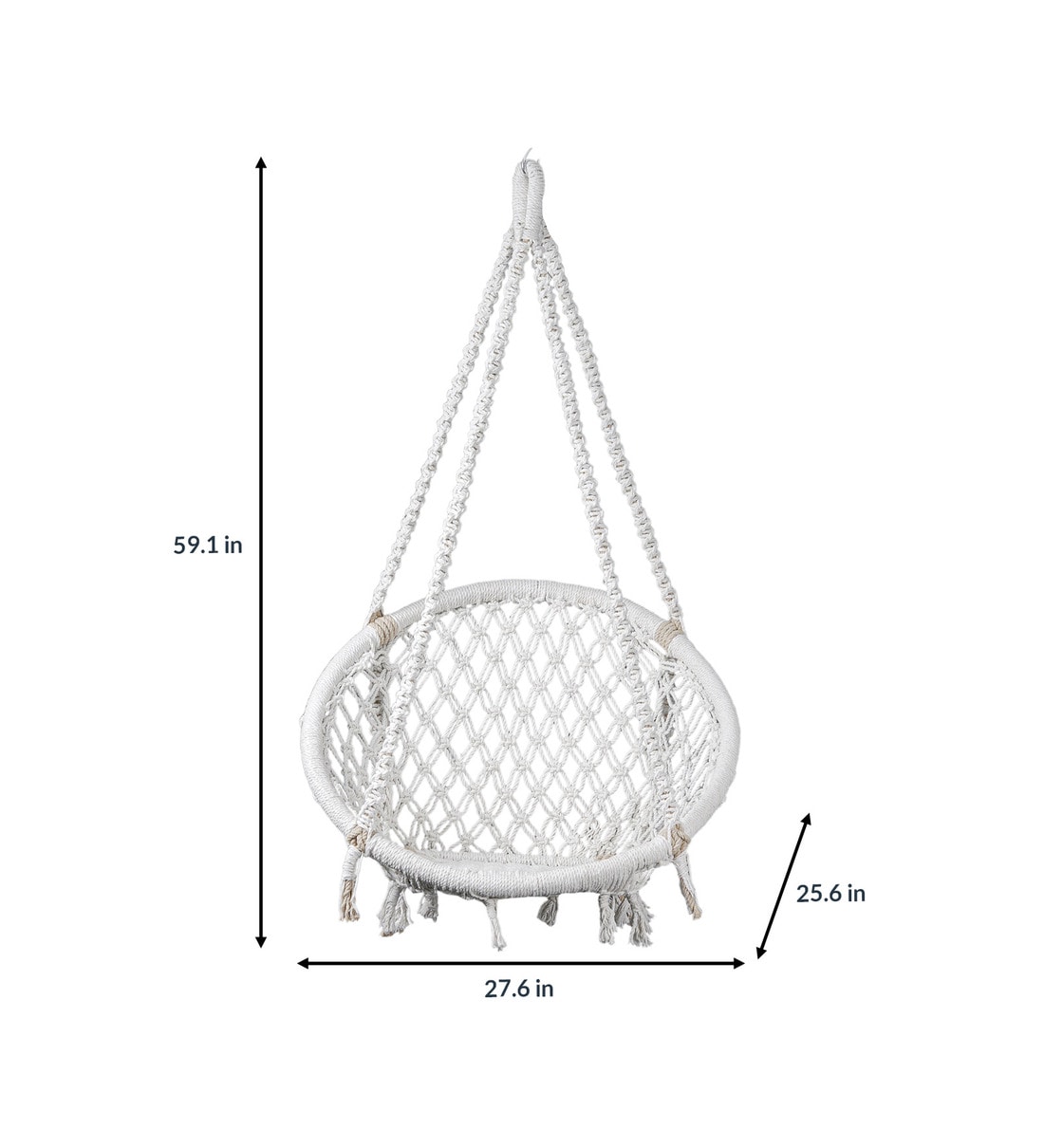 Buy Round Fabric Swing in White Colour by Swingzy Online - Swings ...