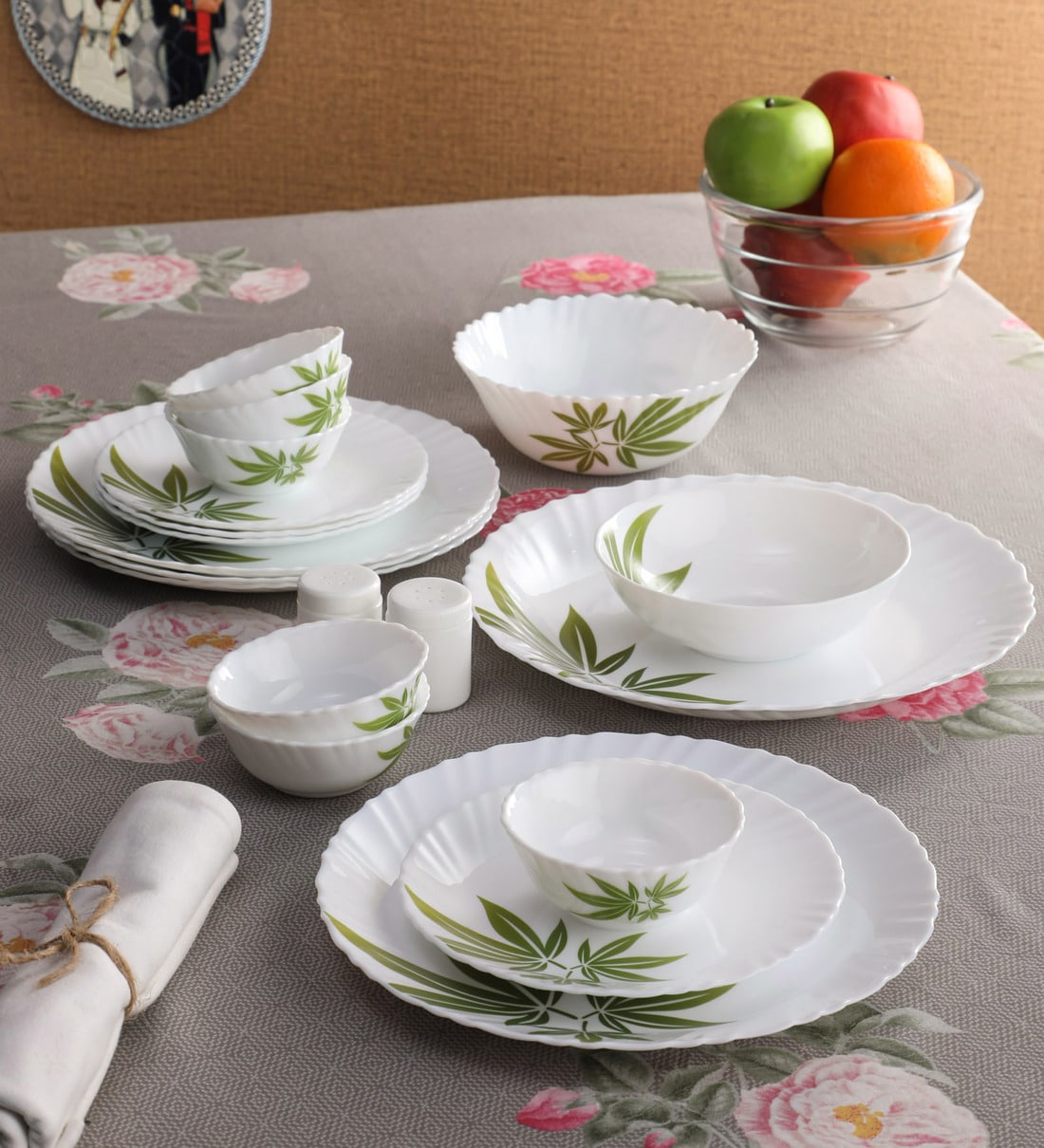 Buy Trinity Green Opalware Dinner Set - 24 Pieces By La Opala Online ...