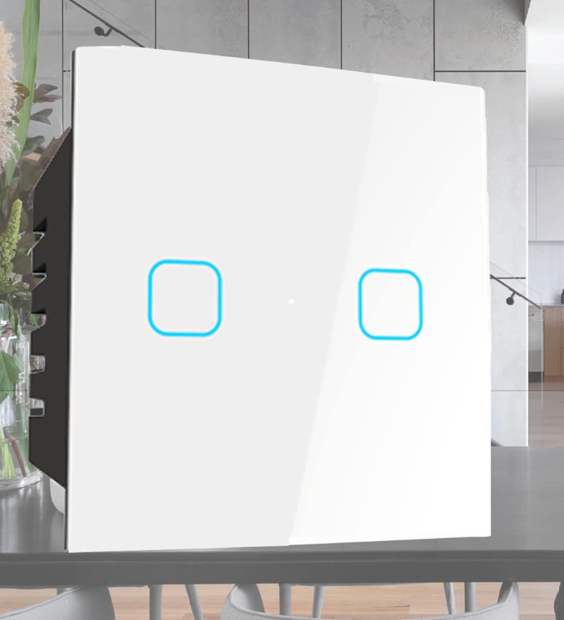 Buy White Smart Touch Switch 2 Gang 15A By Kamonk Online - Smart Bulbs ...