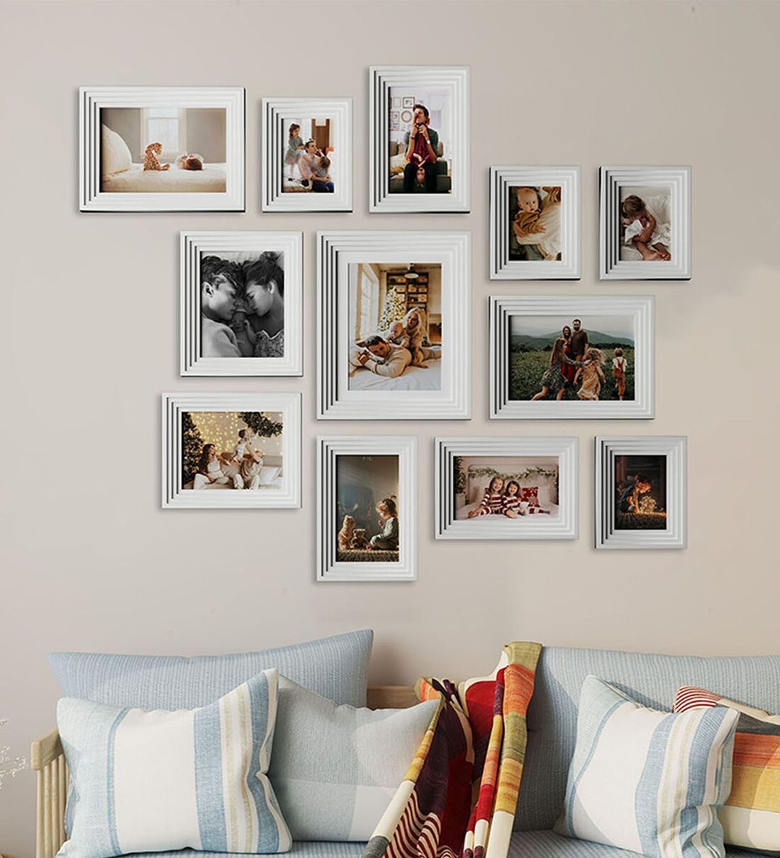 Buy White Synthetic Wood (Set of 12) Collage Photo Frames at 29% OFF by ...