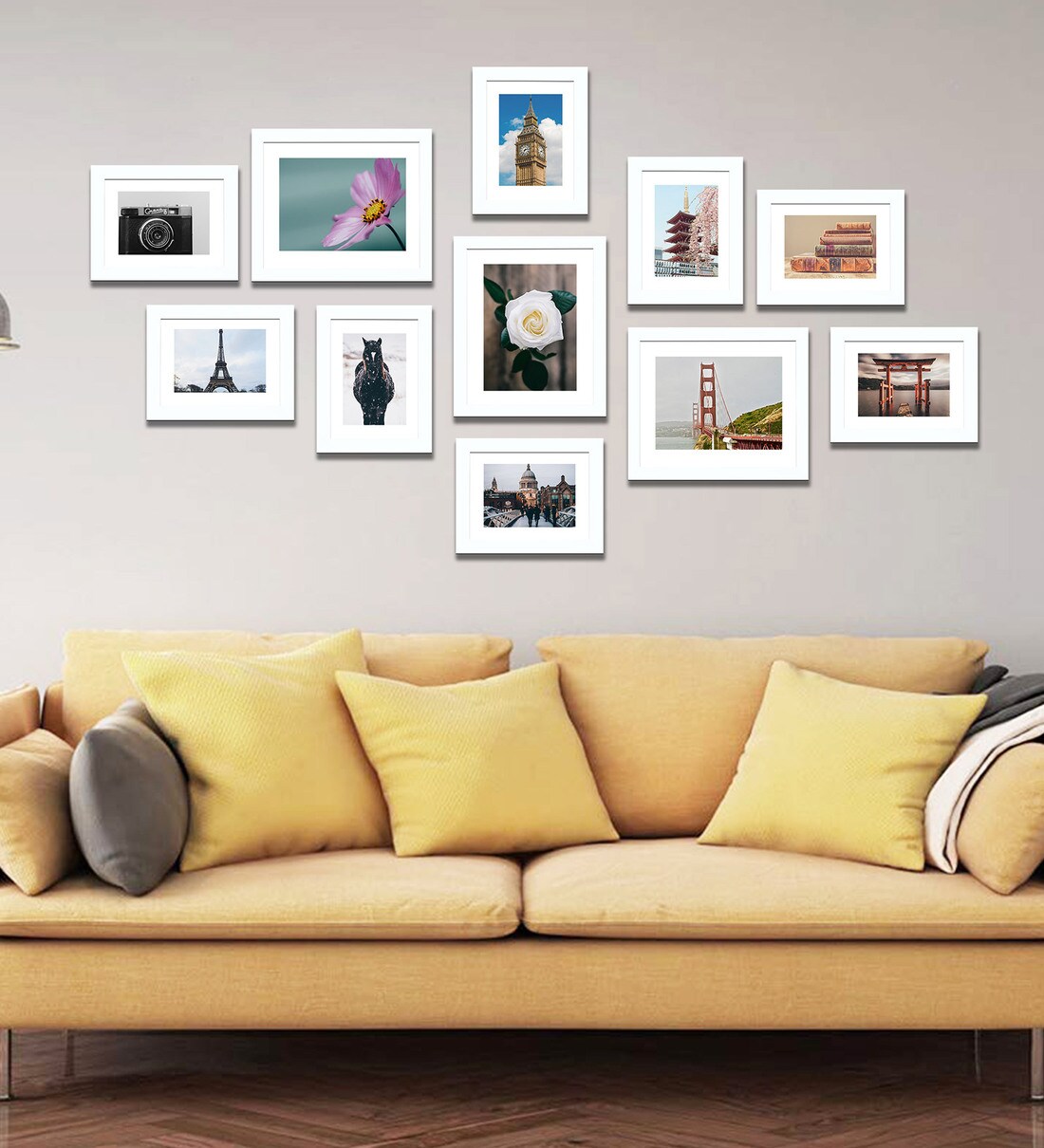 Buy White Engineered Wood Set Of 11 Collage Photo Frames at 25% OFF by ...
