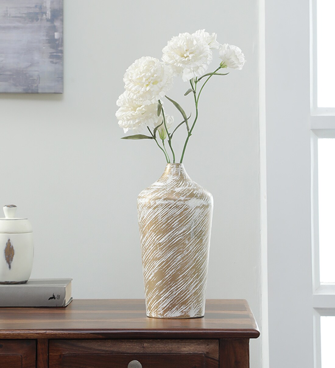 Buy White Vessel Flower Vase at 7% OFF by Cocovey | Pepperfry