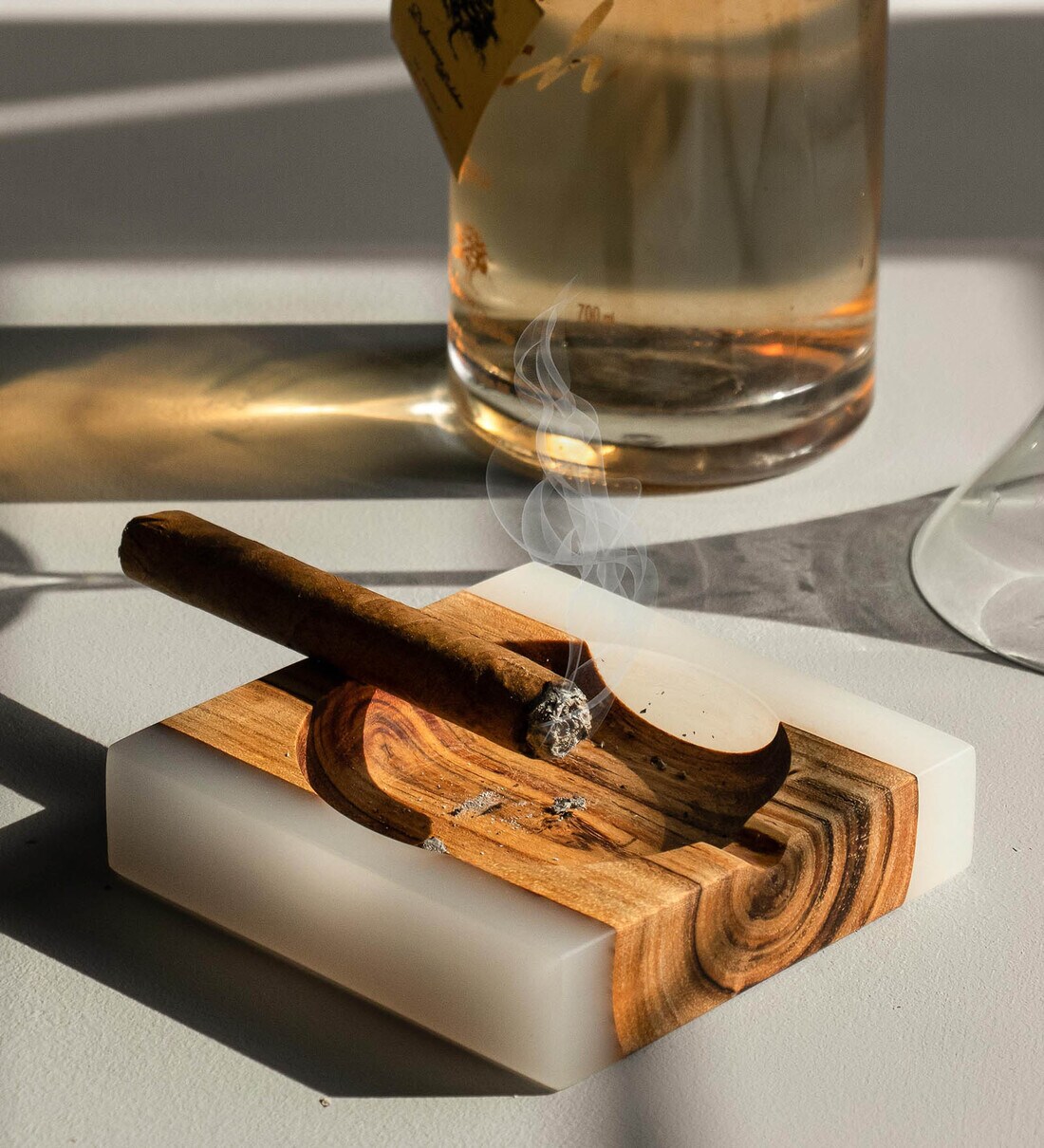 Buy Icicle White & Brown Resin & Wood Ash Tray at 22% OFF by Silken ...
