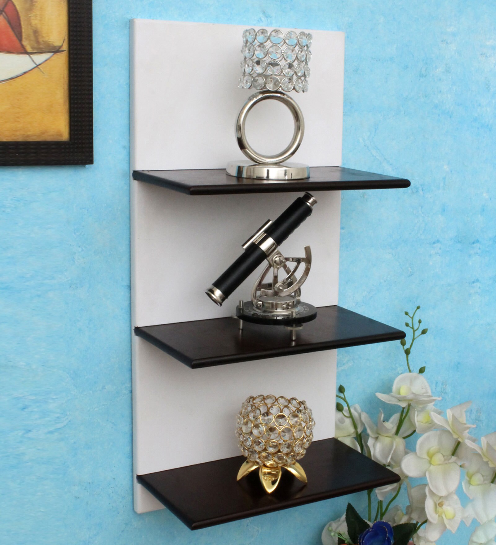 Buy Engineered Wood 3 Tier Floating Wall Shelf by Home Sparkle at 53% ...