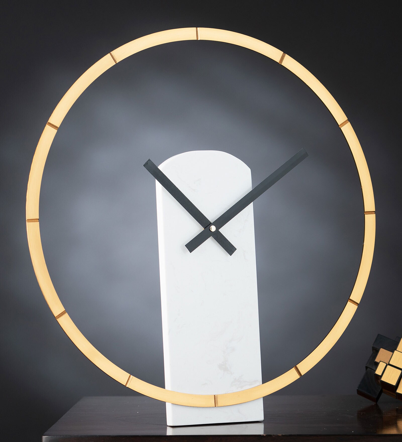 Buy White & Gold Marble Table Clocks By La Muse at 16% OFF by La Muse ...