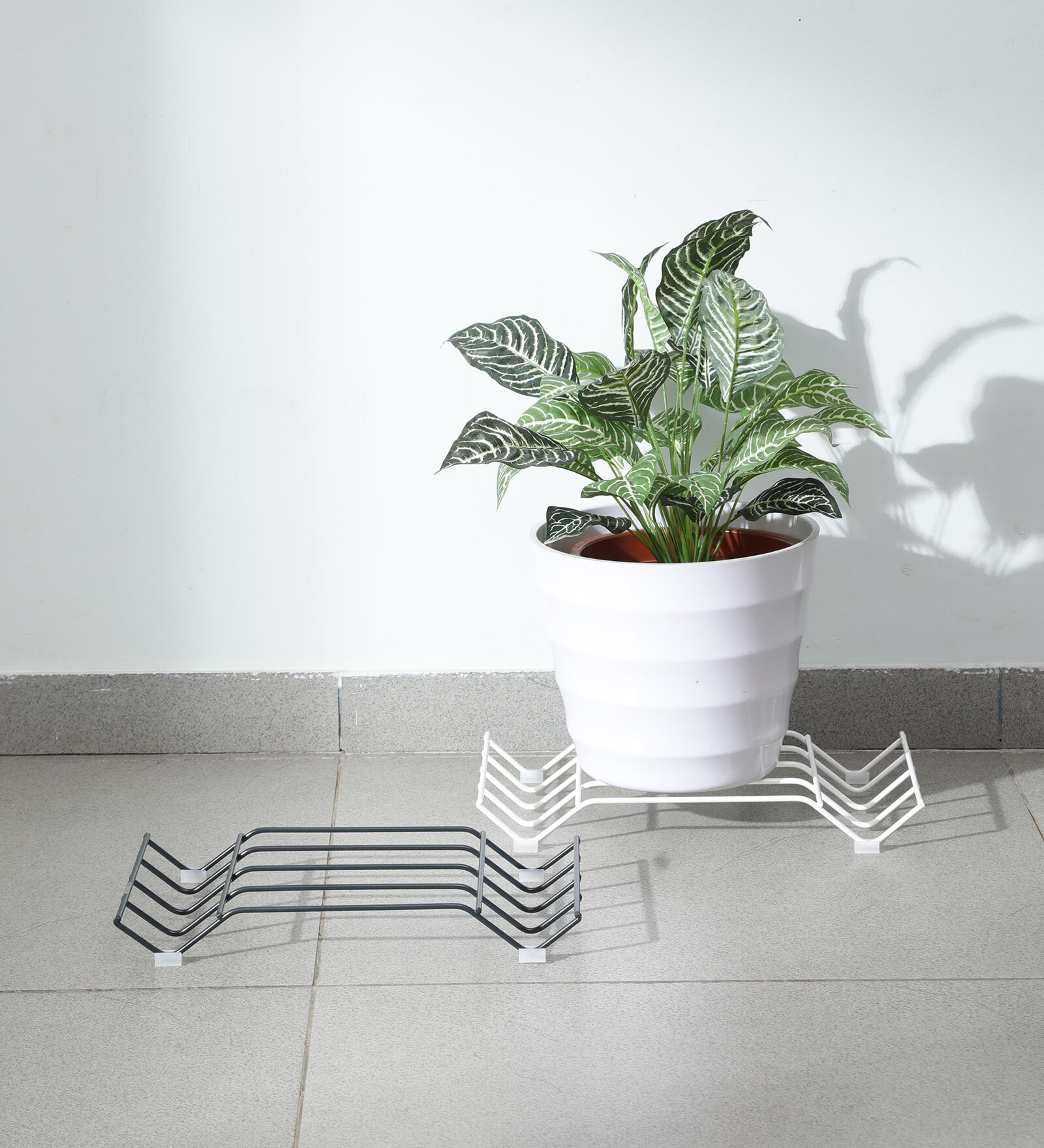 Buy White & Grey Metal (Set of 2) Planter Stands by Meshable at 10% OFF ...