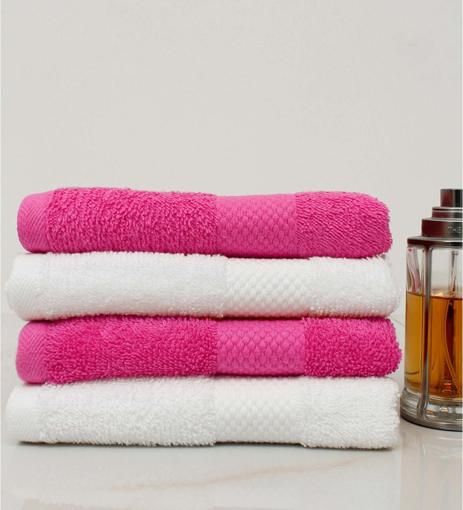 Buy Multicolor Solid 500 GSM 100% Cotton Hand Towels (Set of 4) by AVI ...