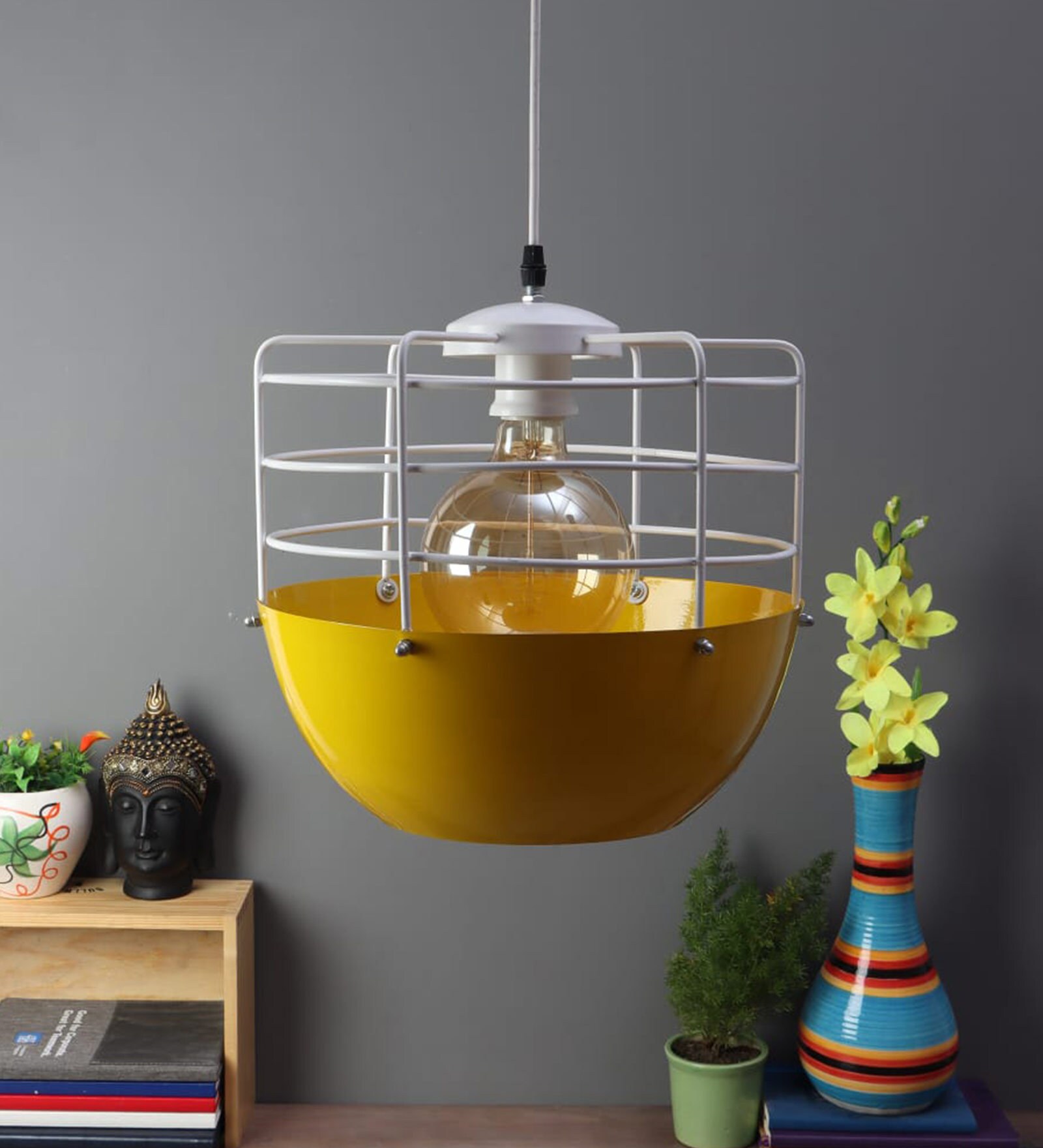 Buy White & Yellow Aluminum Single Hanging Light at 32% OFF by Moni ...