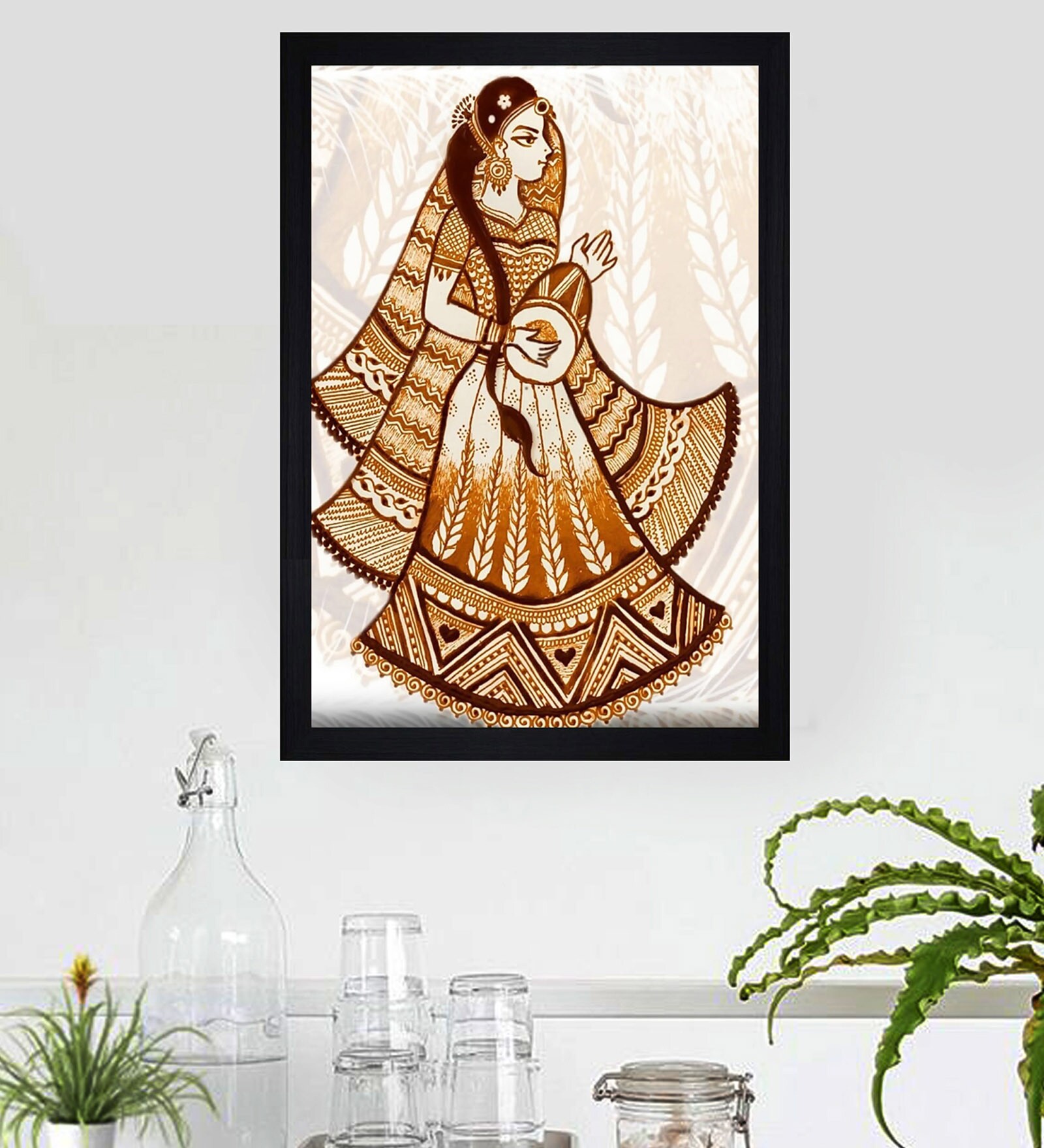 Buy White \Traditional Bride With Dholki\Textured Paper Scratch/Dust ...