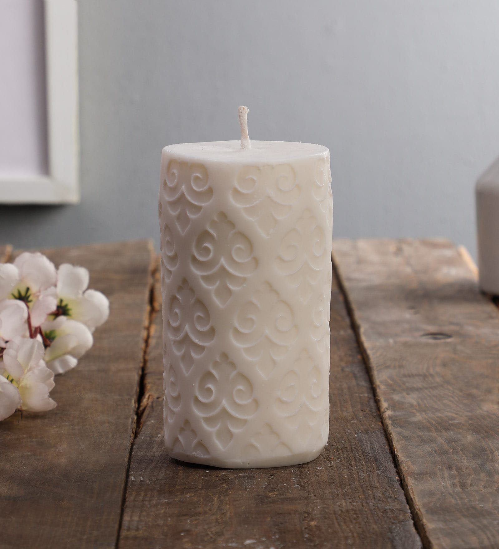Buy White 1 Piece Hand Poured Pillar Candle By Virgo Creations at 21% ...