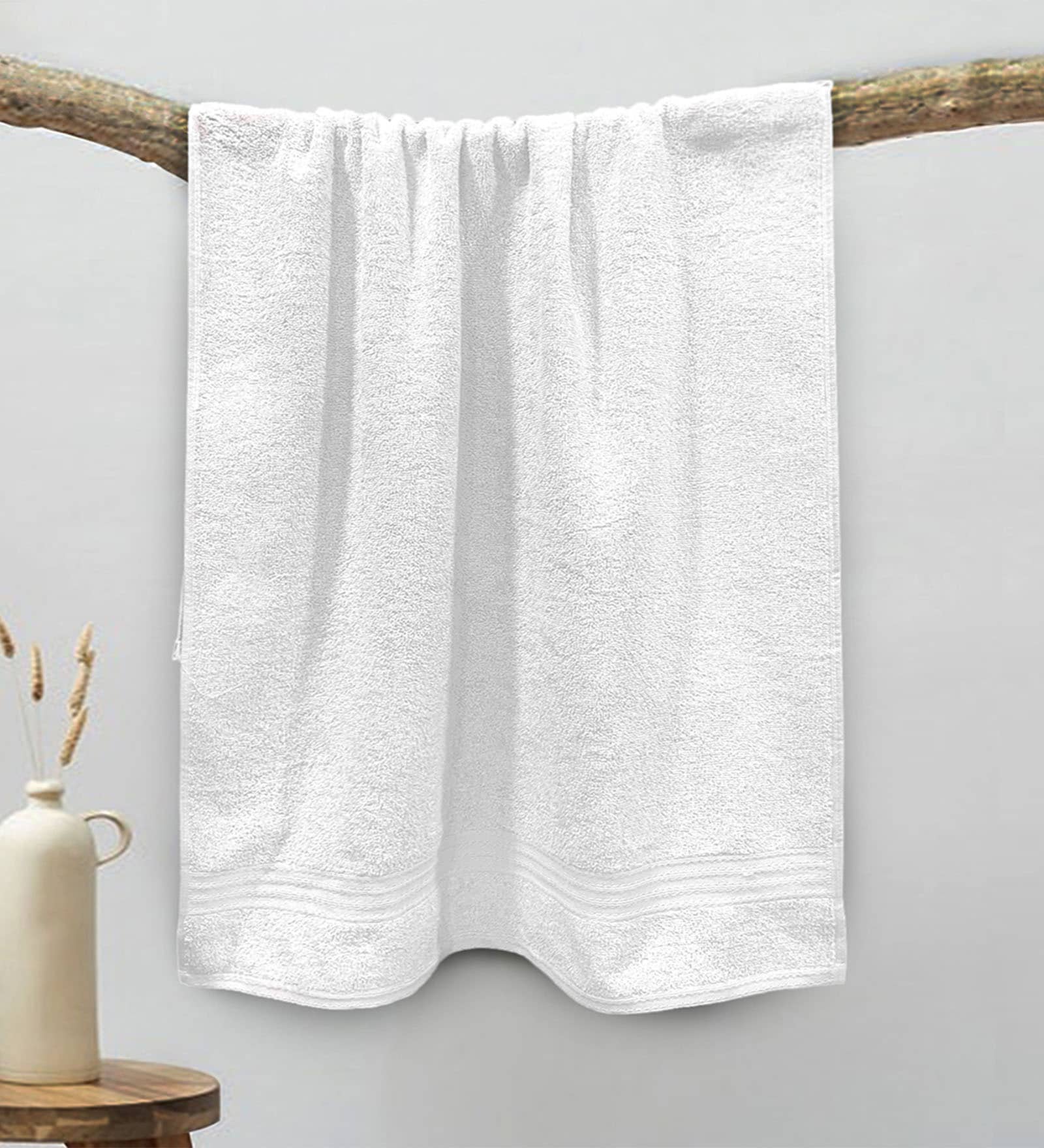 Buy White Anatolia Solid 500 GSM Cotton Bath Towel By Sassoon Fab at 62 ...