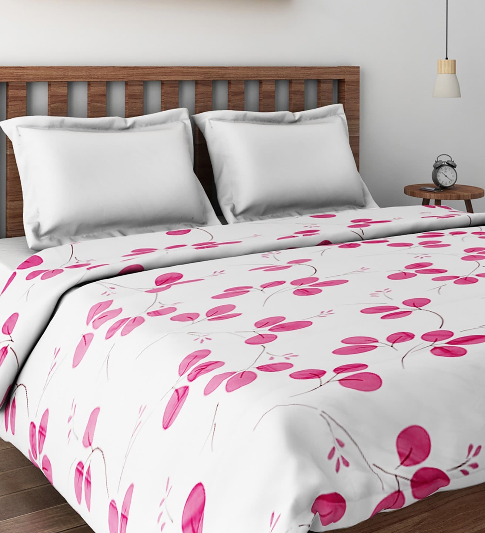 Buy White and Pink Polyester Queen Size Blanket by Raymond Home Online ...